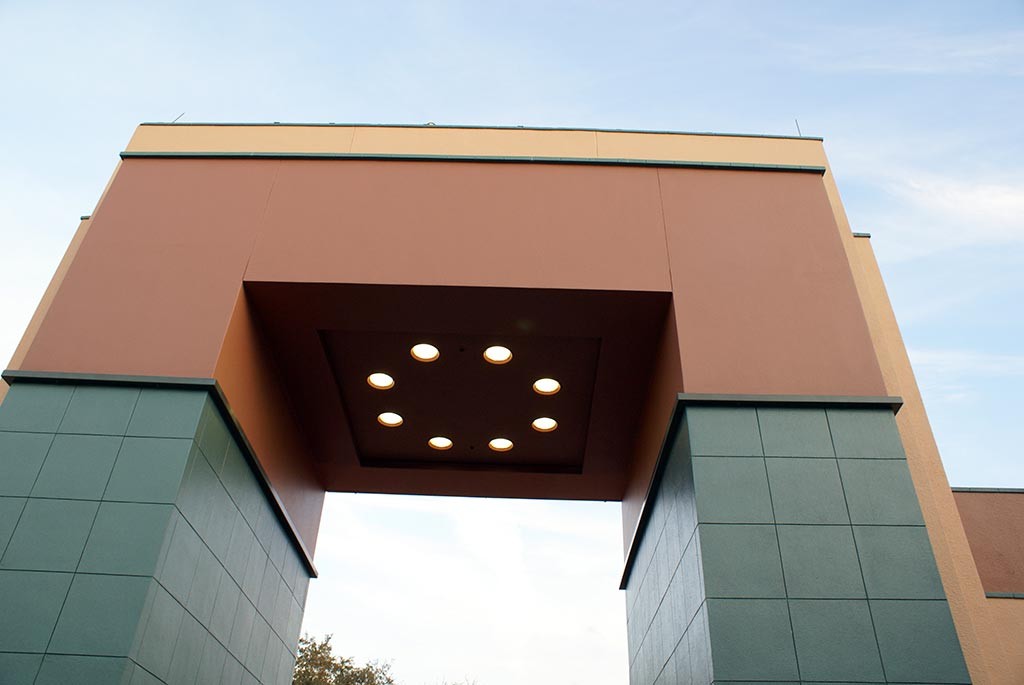 Animation Courtyard Arch nearing completion