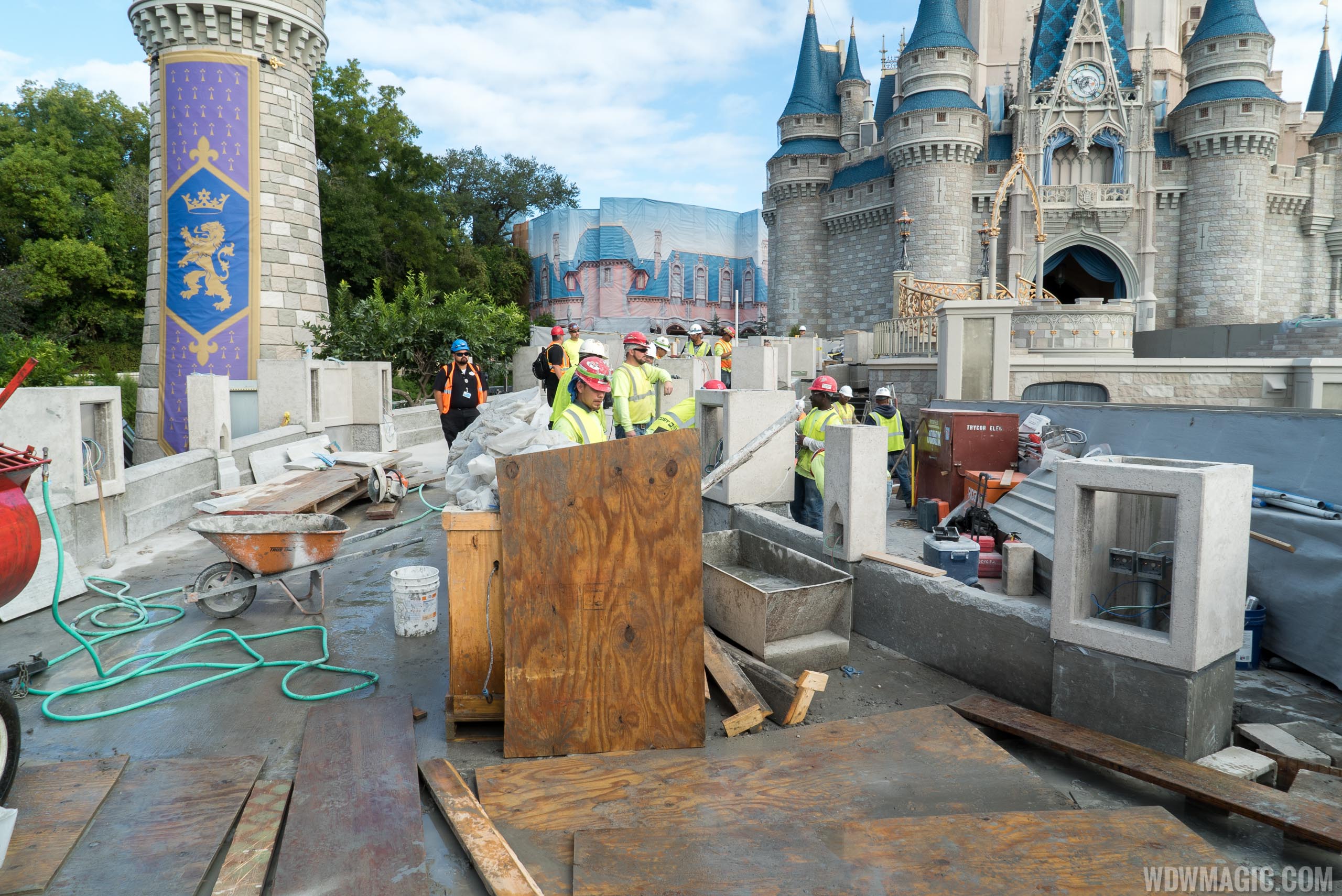 Cinderella Castle turret and forecourt construction - Photo 6 of 7