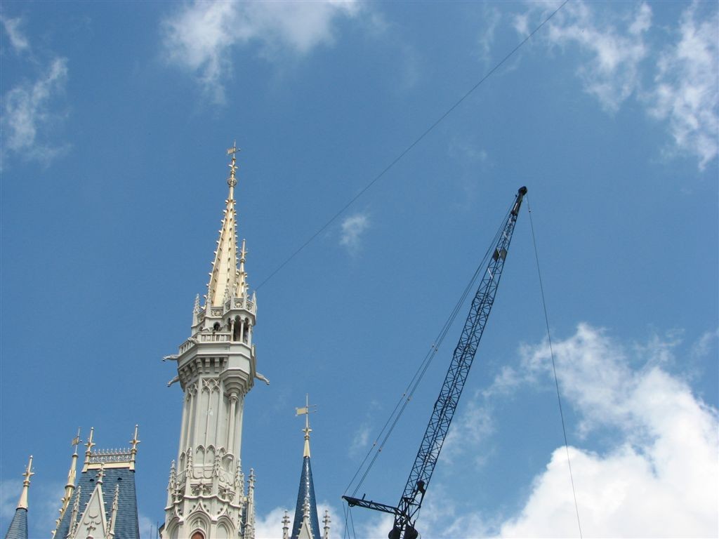 Castle decorations removal progress