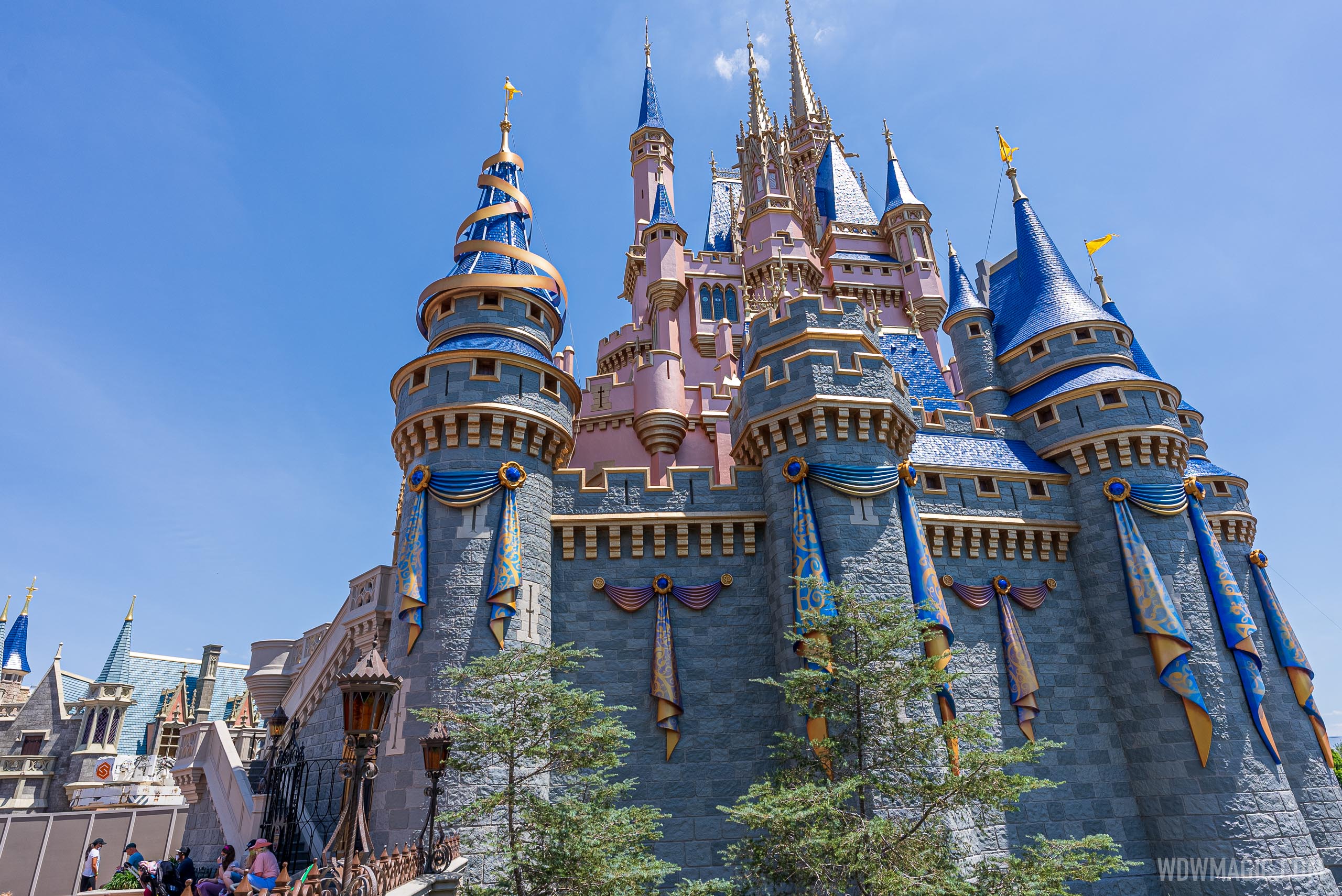 First ribbon installed on the spire of Cinderella Castle - April 7 2021 ...