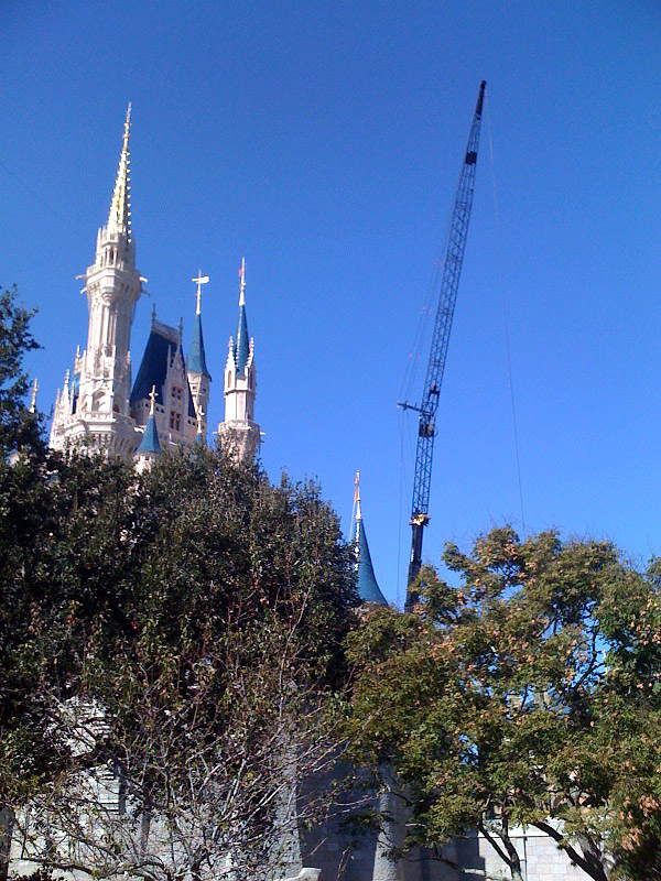 Crane onsite removing the Castle Dream Lights - Photo 3 of 3