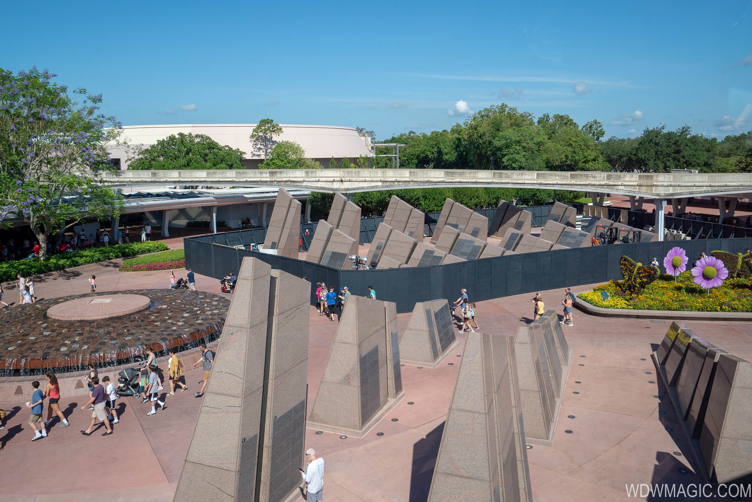 PHOTOS - Demolition walls up around Leave a Legacy at Epcot's main entrance