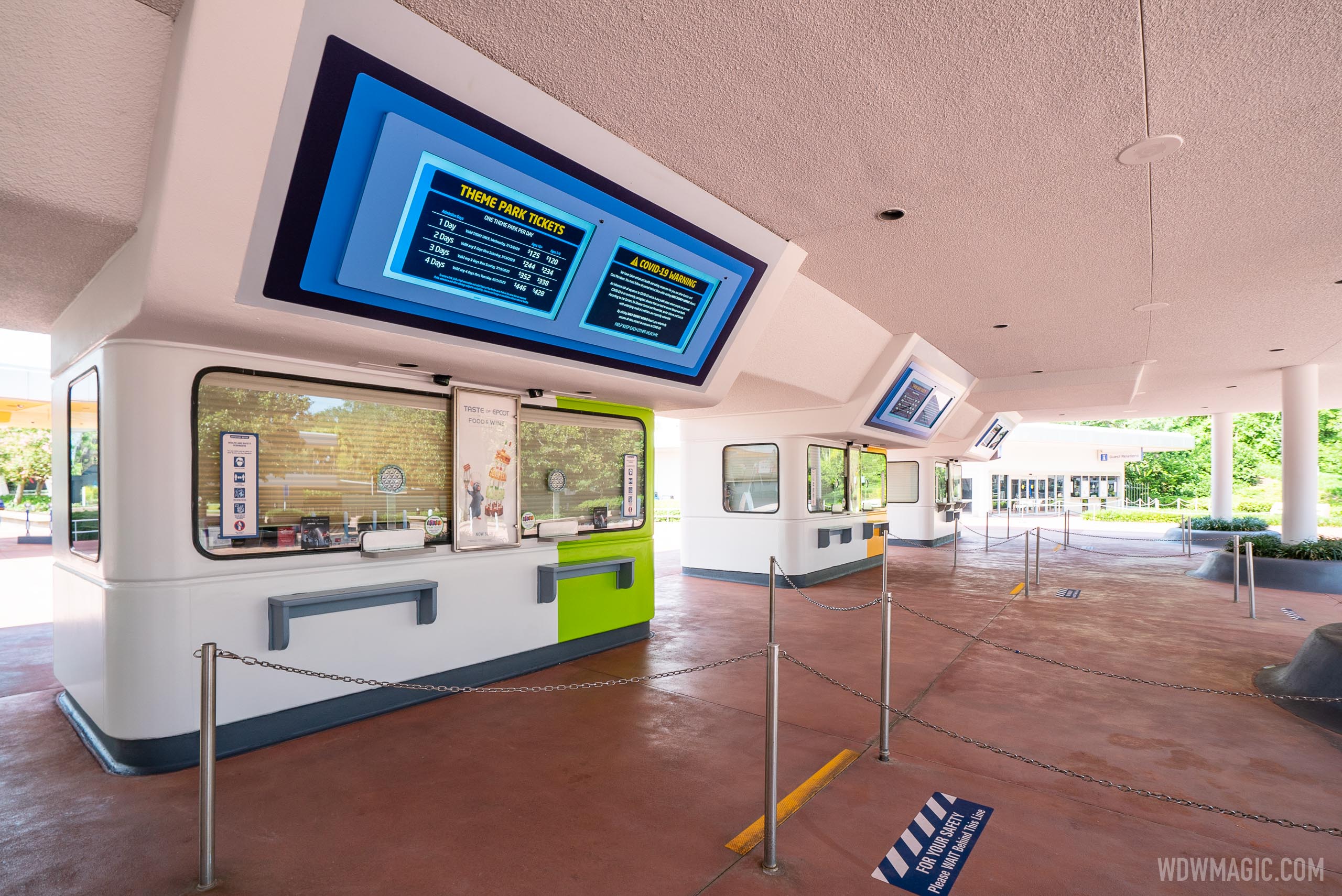 PHOTOS - New color scheme for EPCOT's main entrance ticket plaza