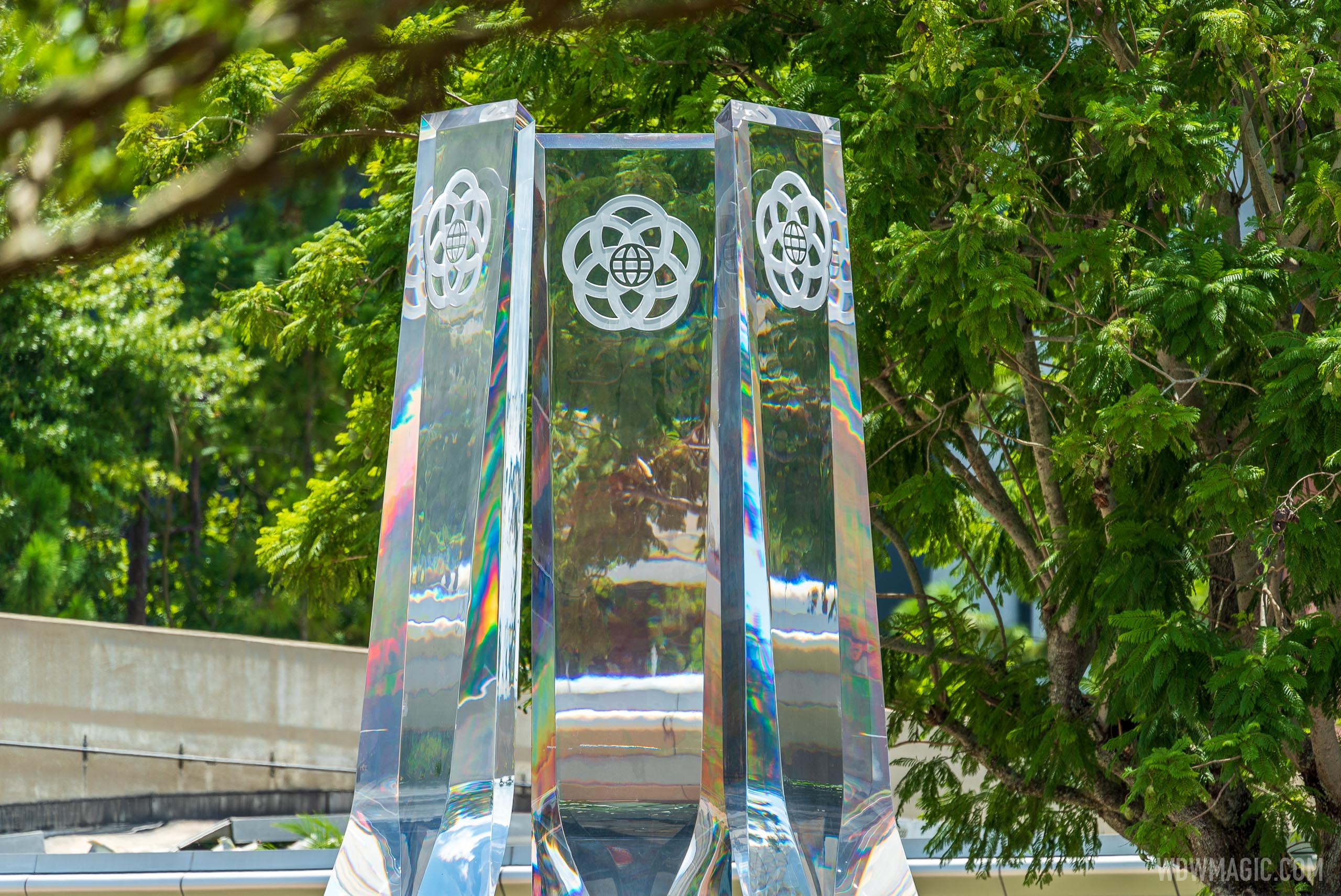 Daytime look at the EPCOT main entrance fountain pylons - Photo 3 of 7