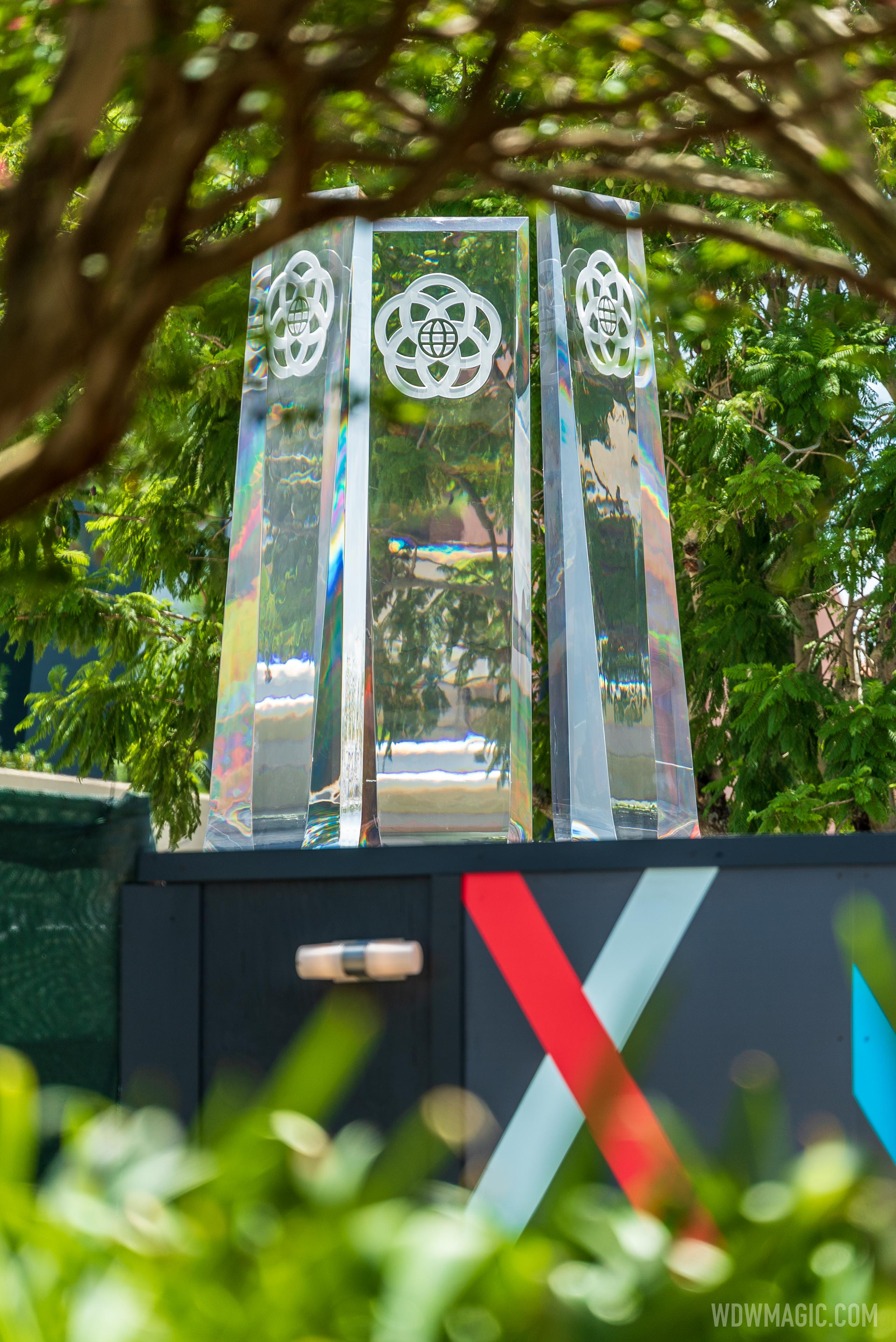 Daytime look at the EPCOT main entrance fountain pylons - Photo 4 of 7