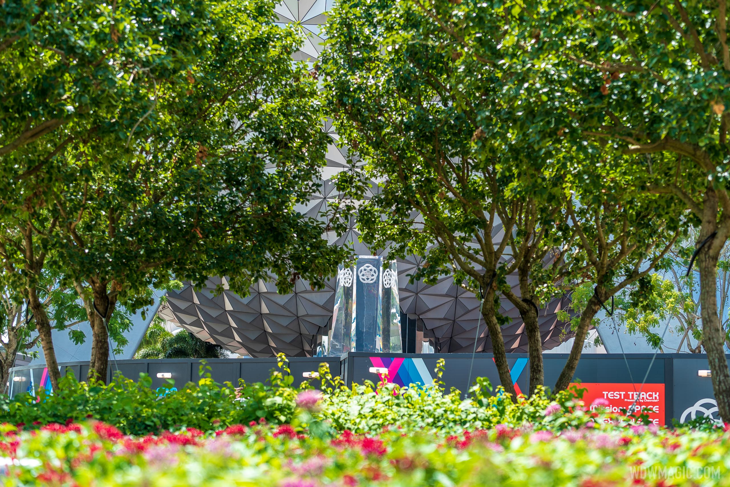 Daytime look at the EPCOT main entrance fountain pylons - Photo 5 of 7