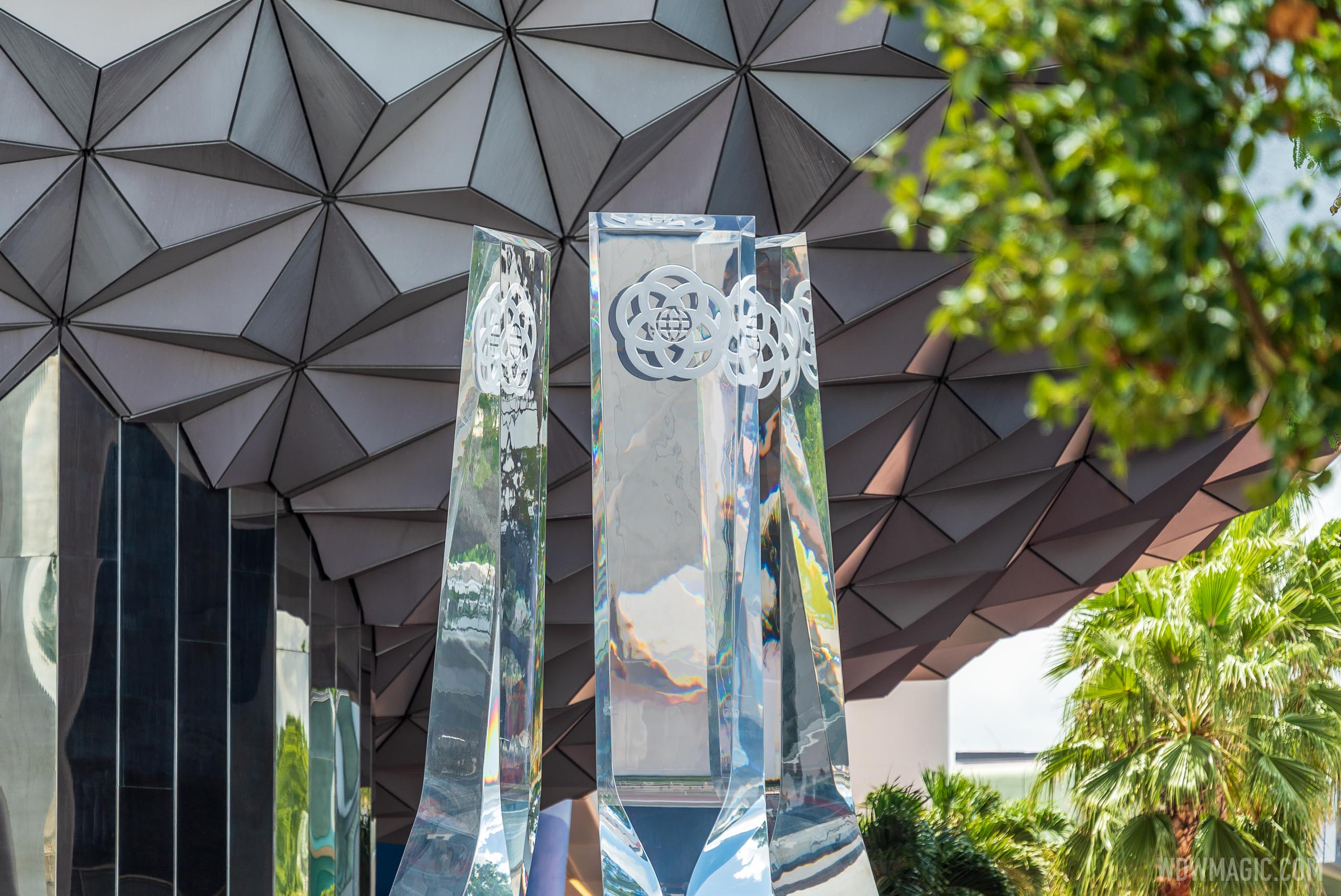 Daytime look at the EPCOT main entrance fountain pylons - Photo 7 of 7