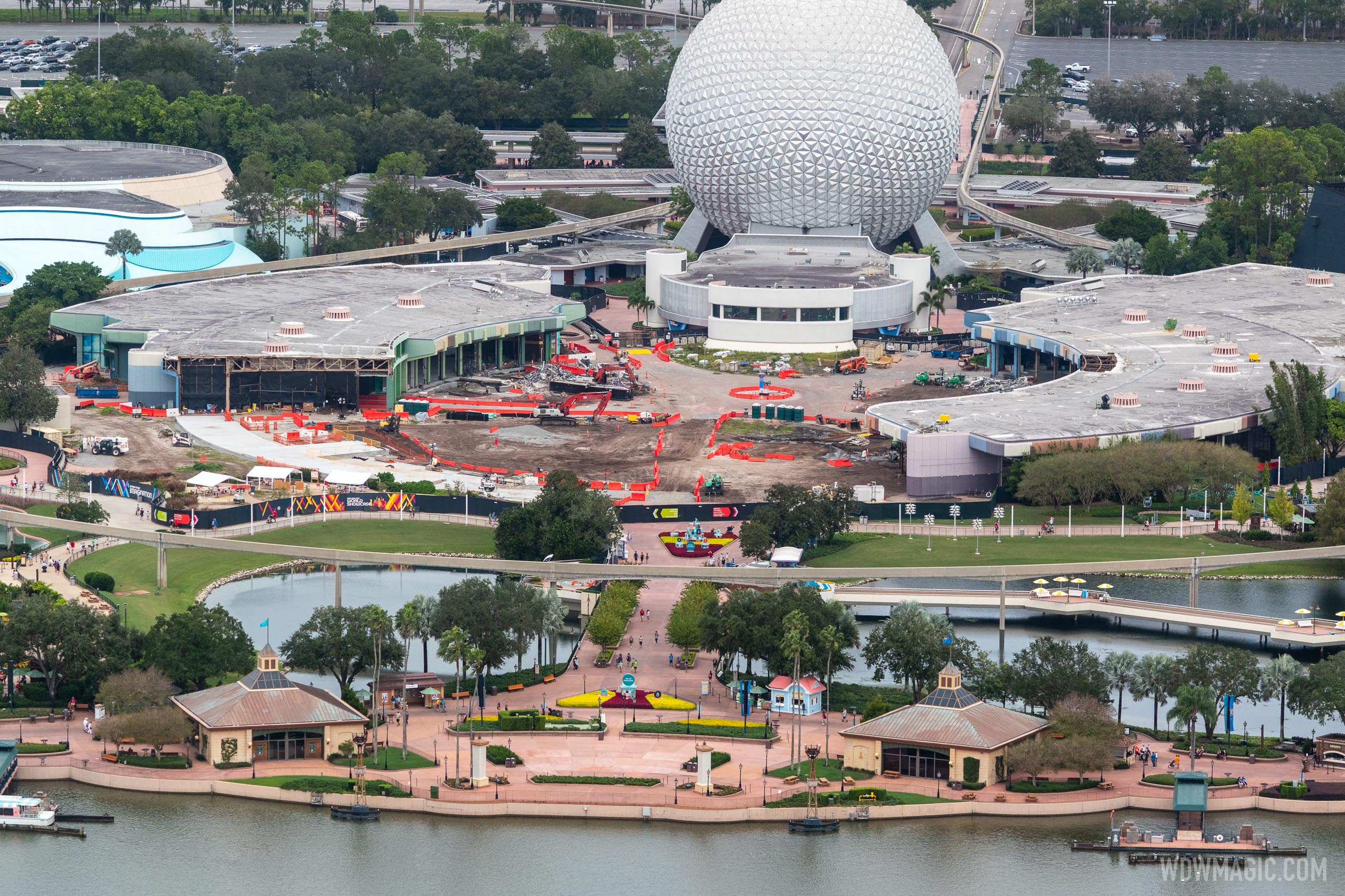 PHOTOS - Aerial views of the EPCOT central spine demolition