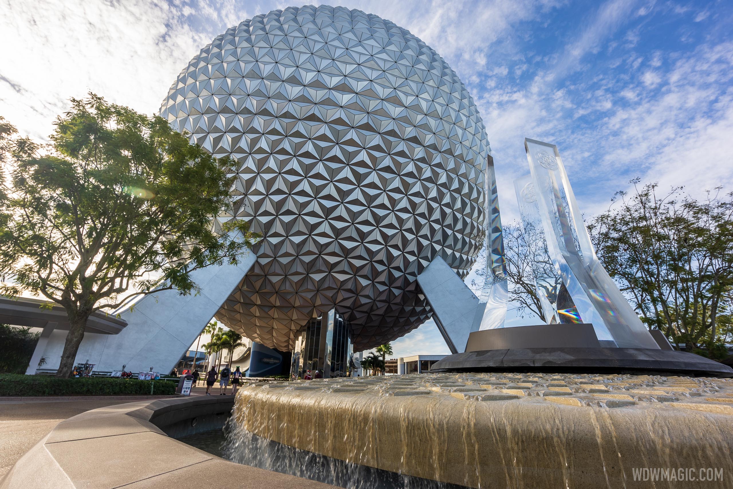 PHOTOS - Construction walls down at EPCOT reveal new main entrance fountain