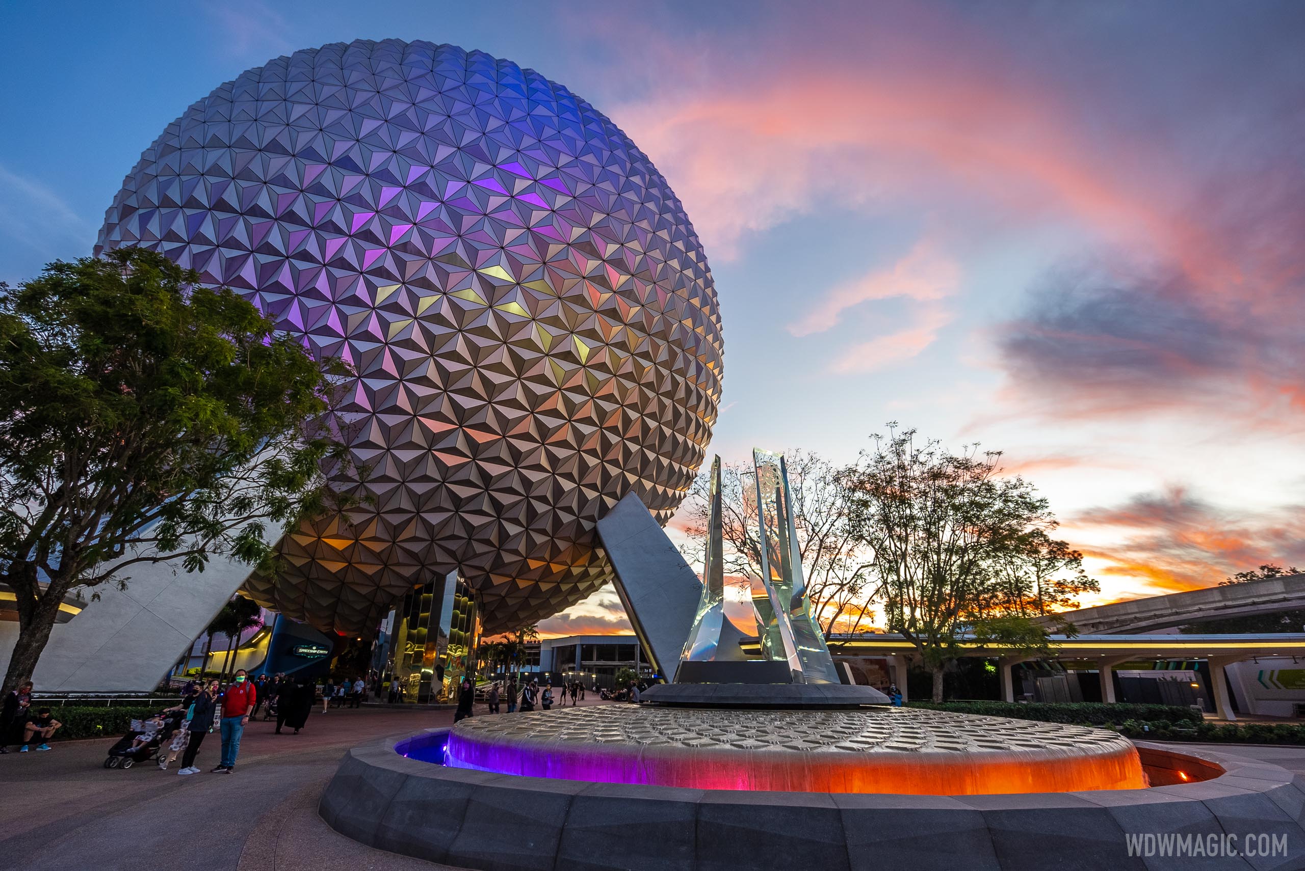 EPCOT main entrance fountain after dark - Photo 3 of 12