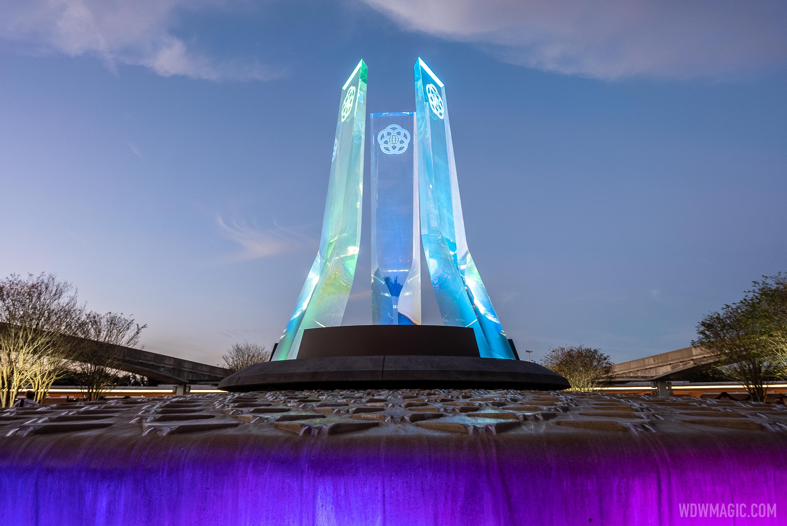 EPCOT main entrance fountain after dark - Photo 7 of 12
