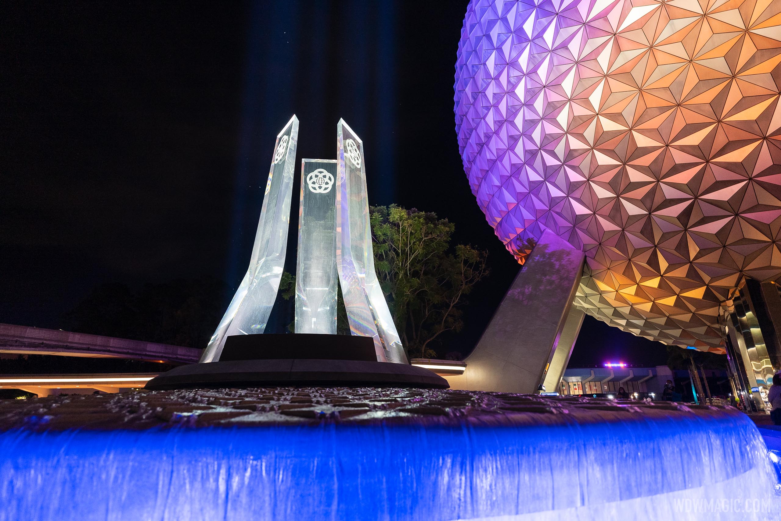 EPCOT main entrance fountain after dark - Photo 10 of 12