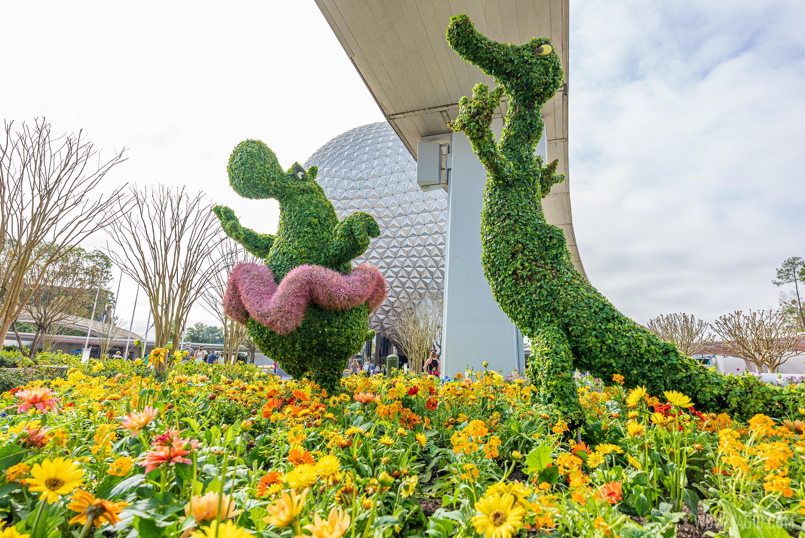 EPCOT main entrance topiary - March 2021 - Photo 2 of 7