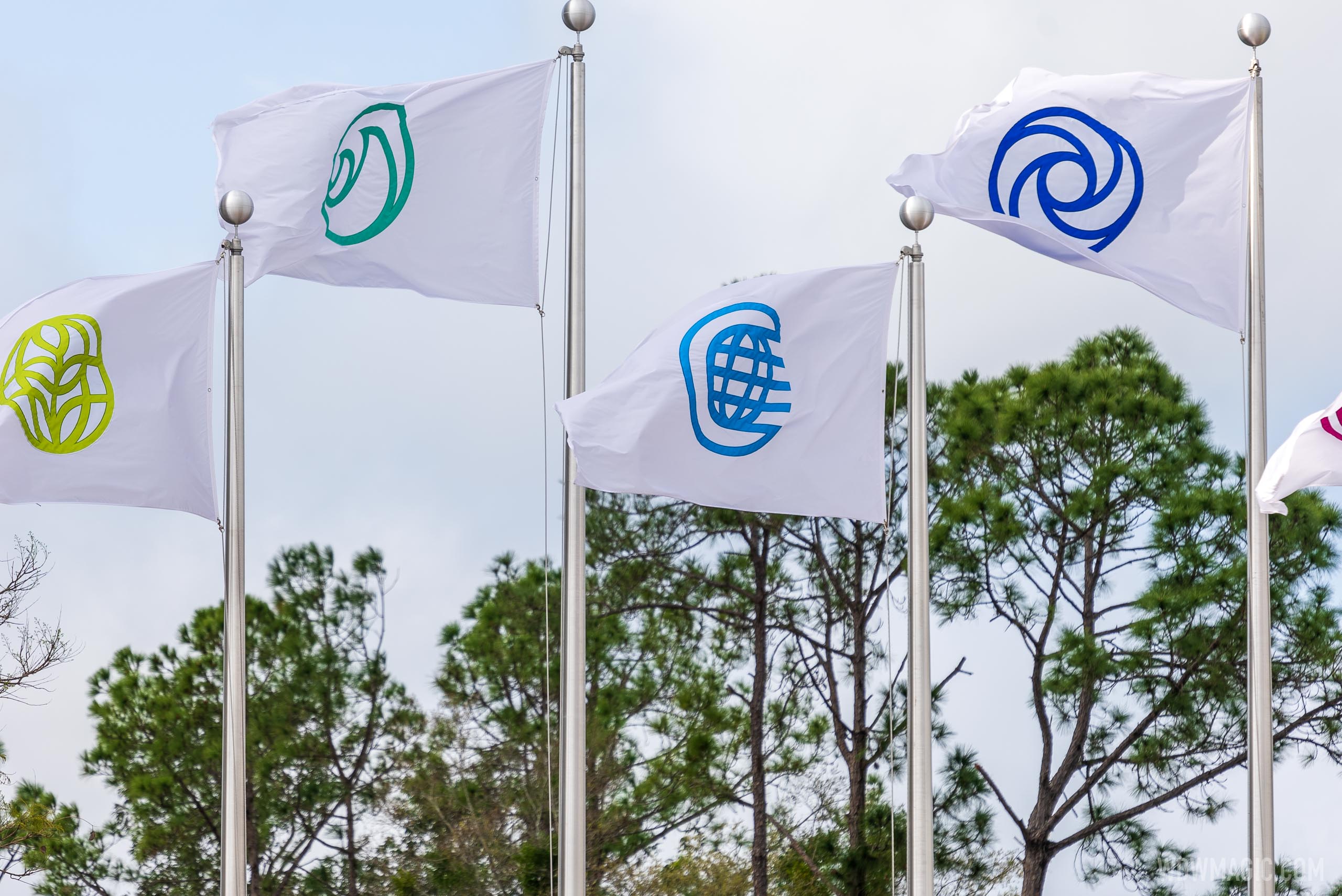 PHOTOS - Flags flying over the new EPCOT main entrance