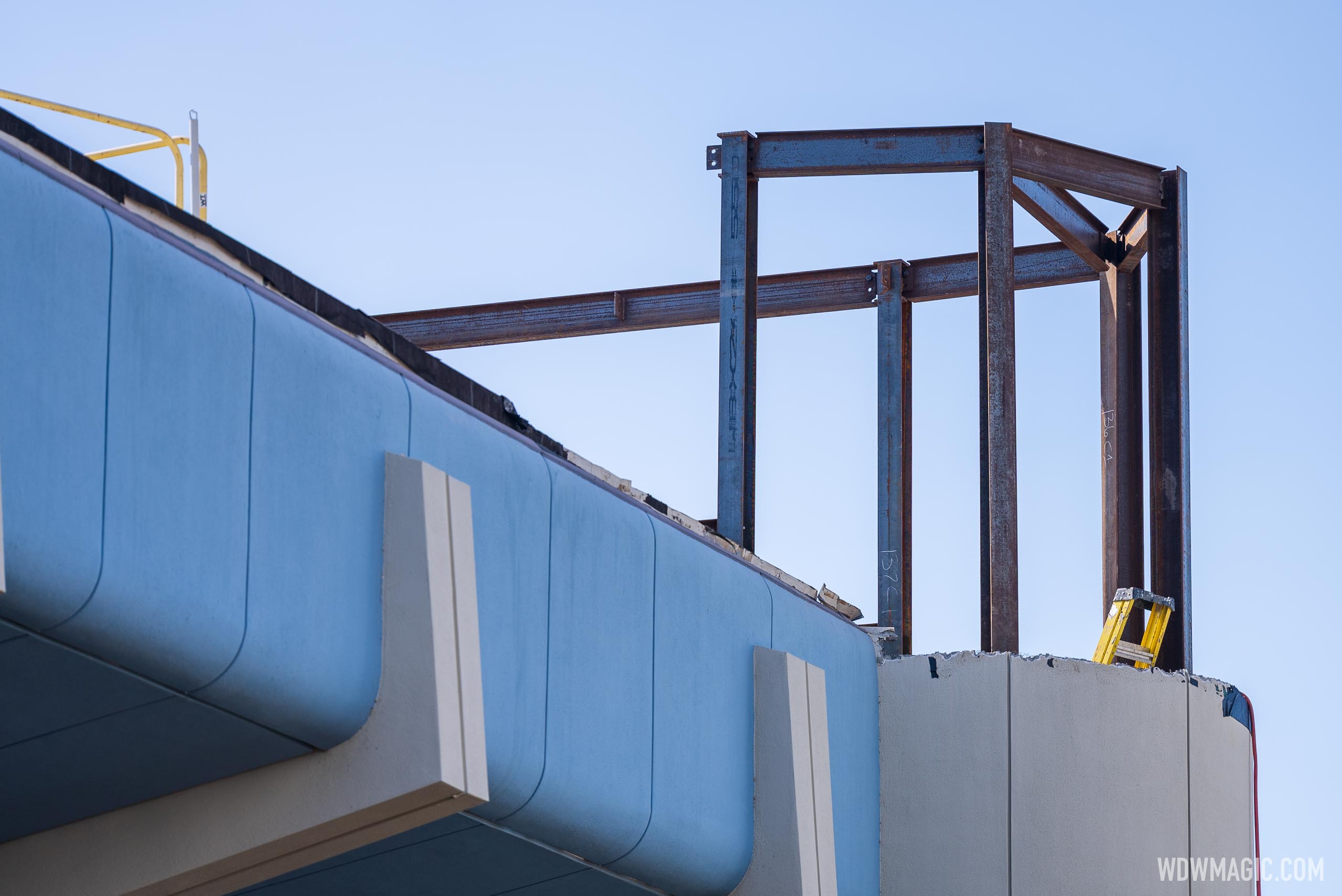 New steel structure on the roof of Connections Cafe in World ...