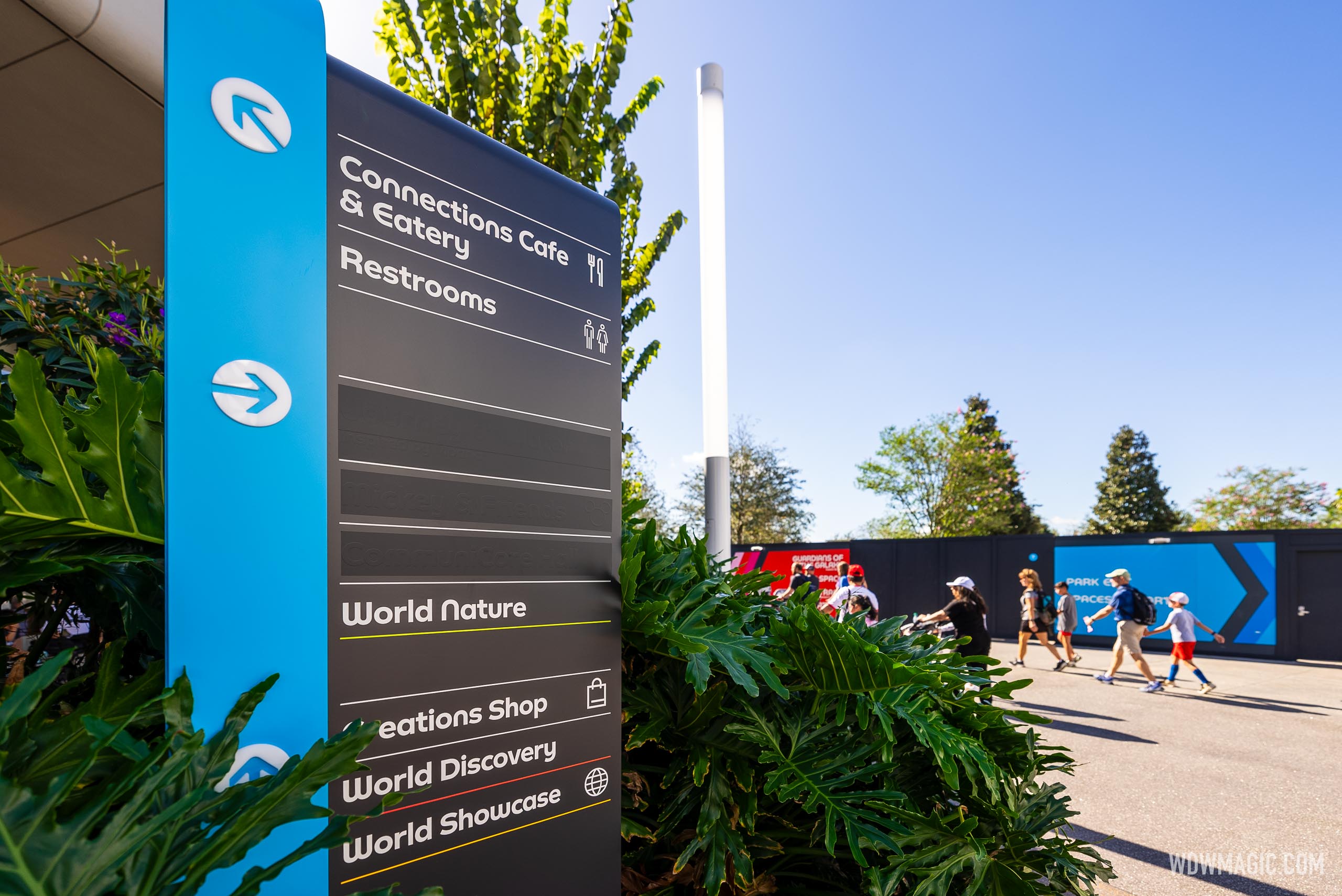 EPCOT World celebration directional signage