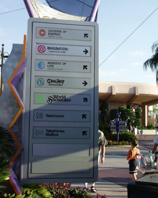 New directional signs at Epcot