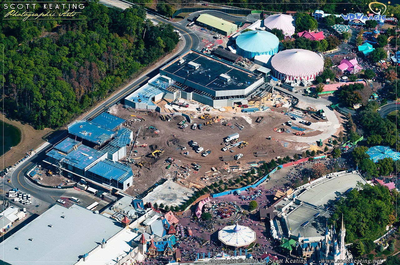First 2011 aerial view of the Fantasyland construction site