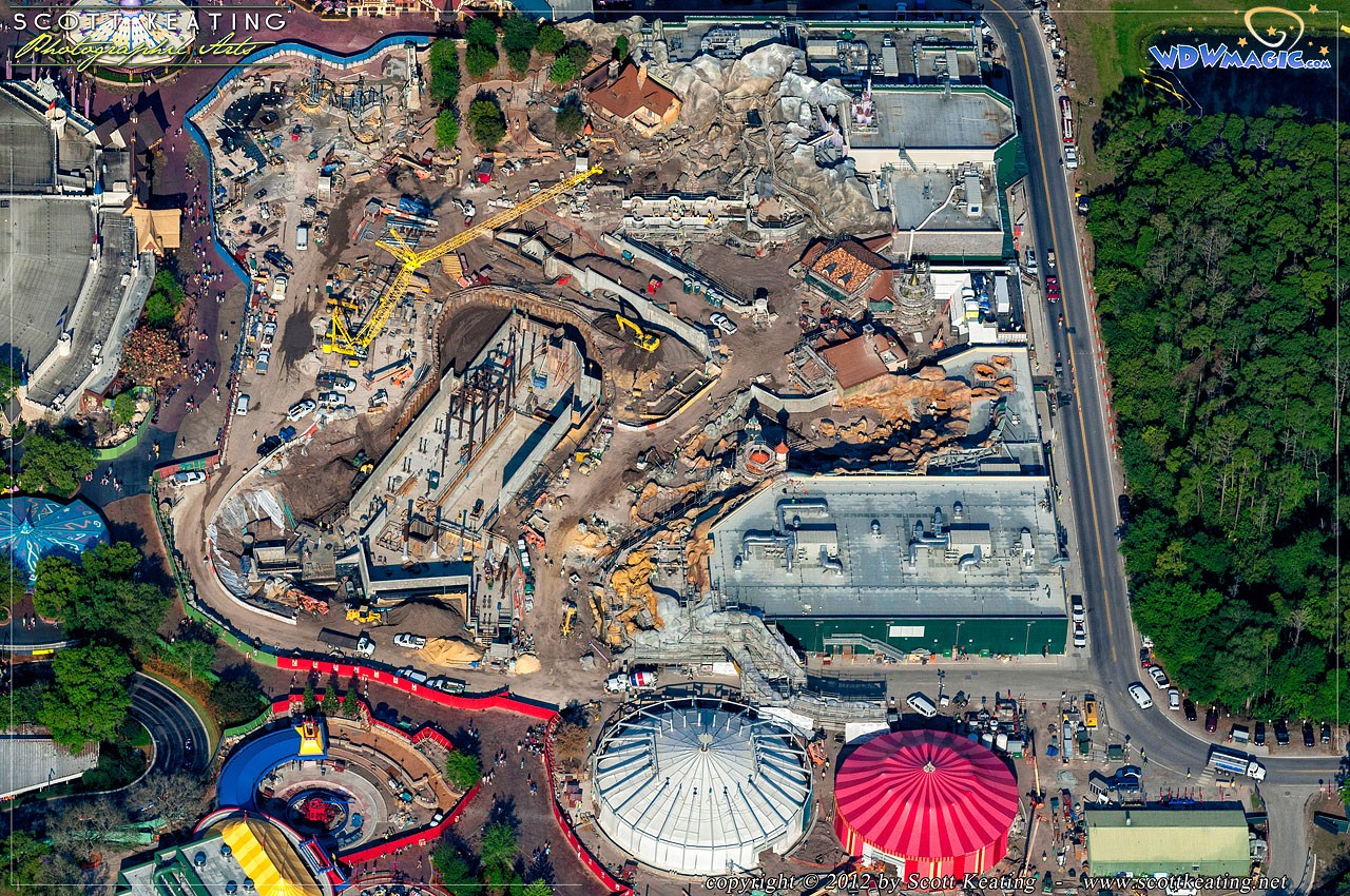 Fantasyland aerial view of construction site