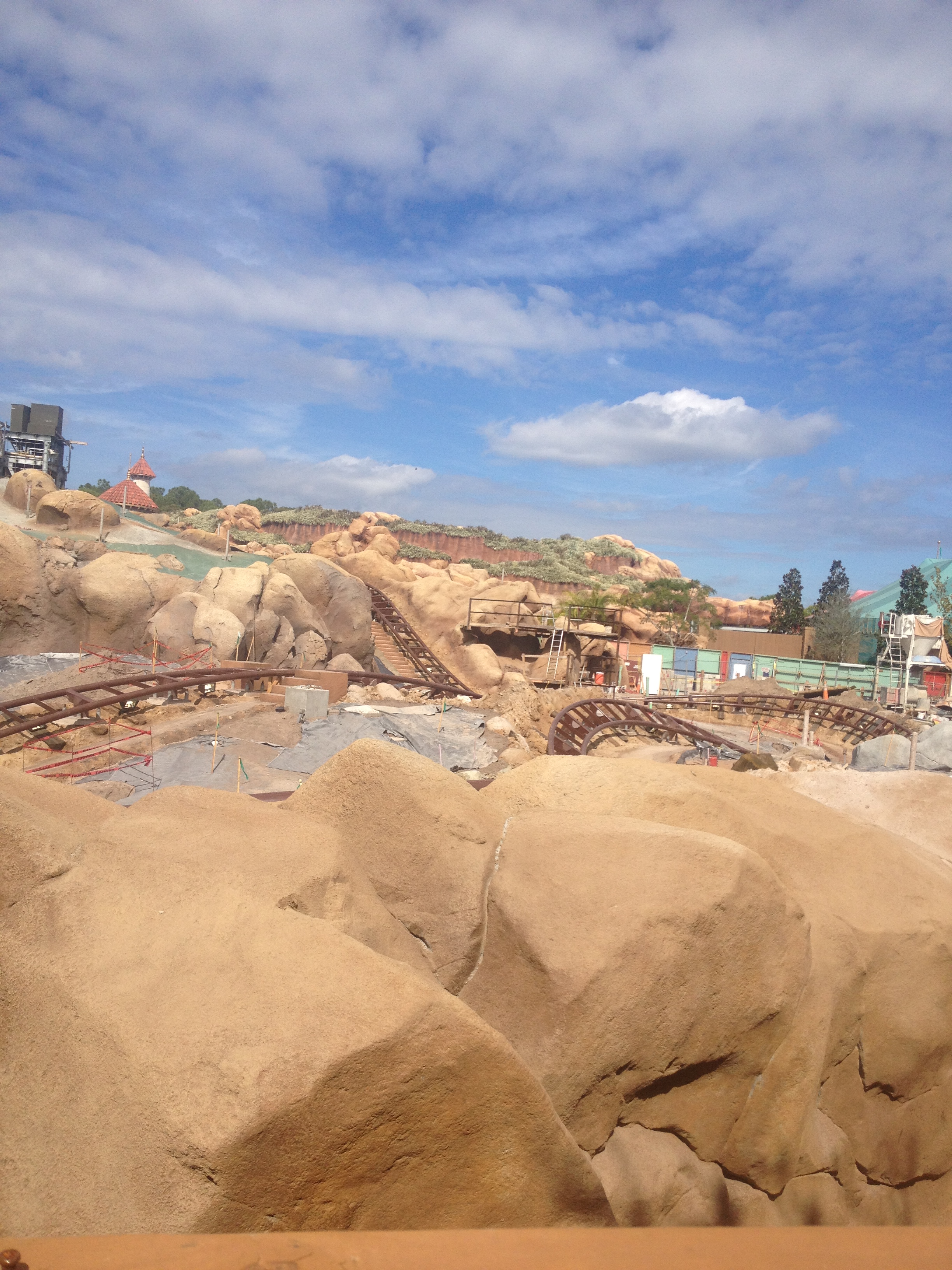 Seven Dwarfs Mine Train coaster construction