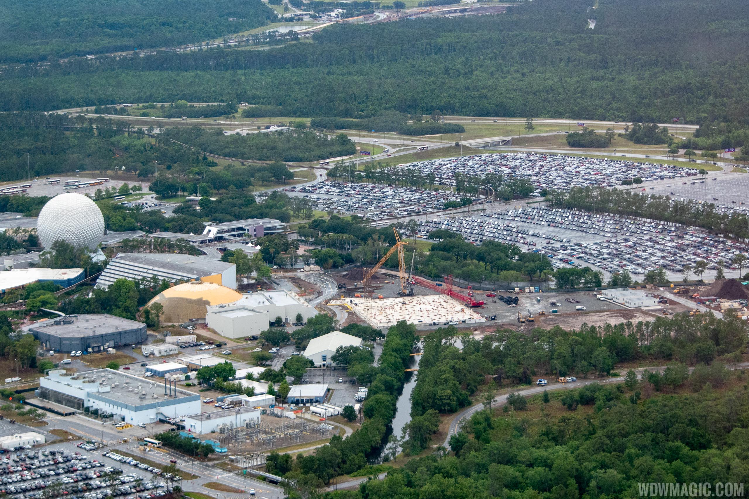 PHOTOS - Aerial views of Guardians of the Galaxy coaster construction ...