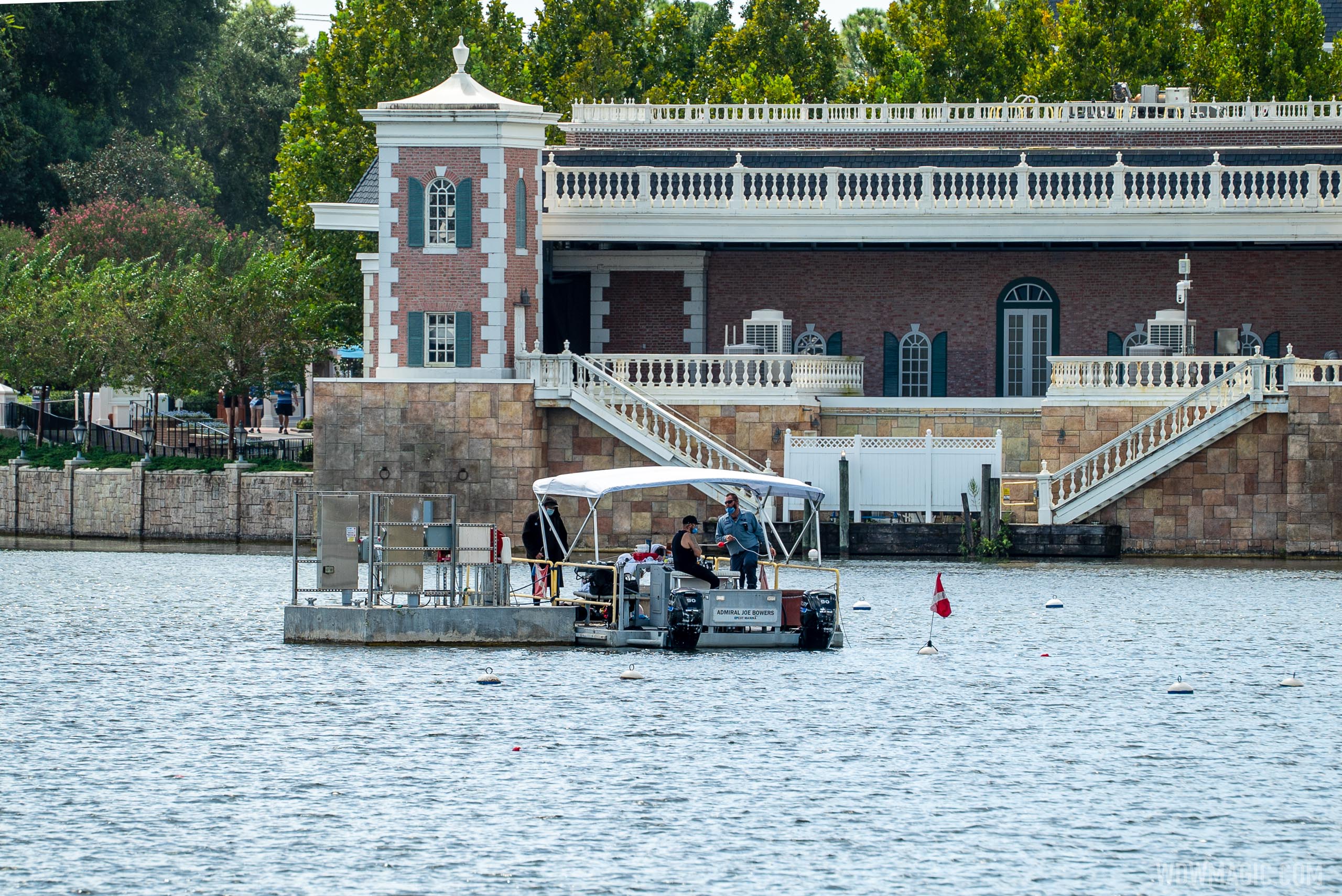 PHOTOS - Aerial view of the Harmonious show barges under construction ...