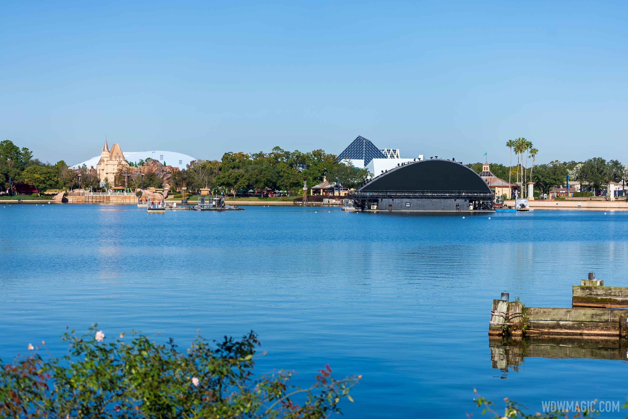 First harmonious show platform barge in World Showcase Lagoon - Photo ...