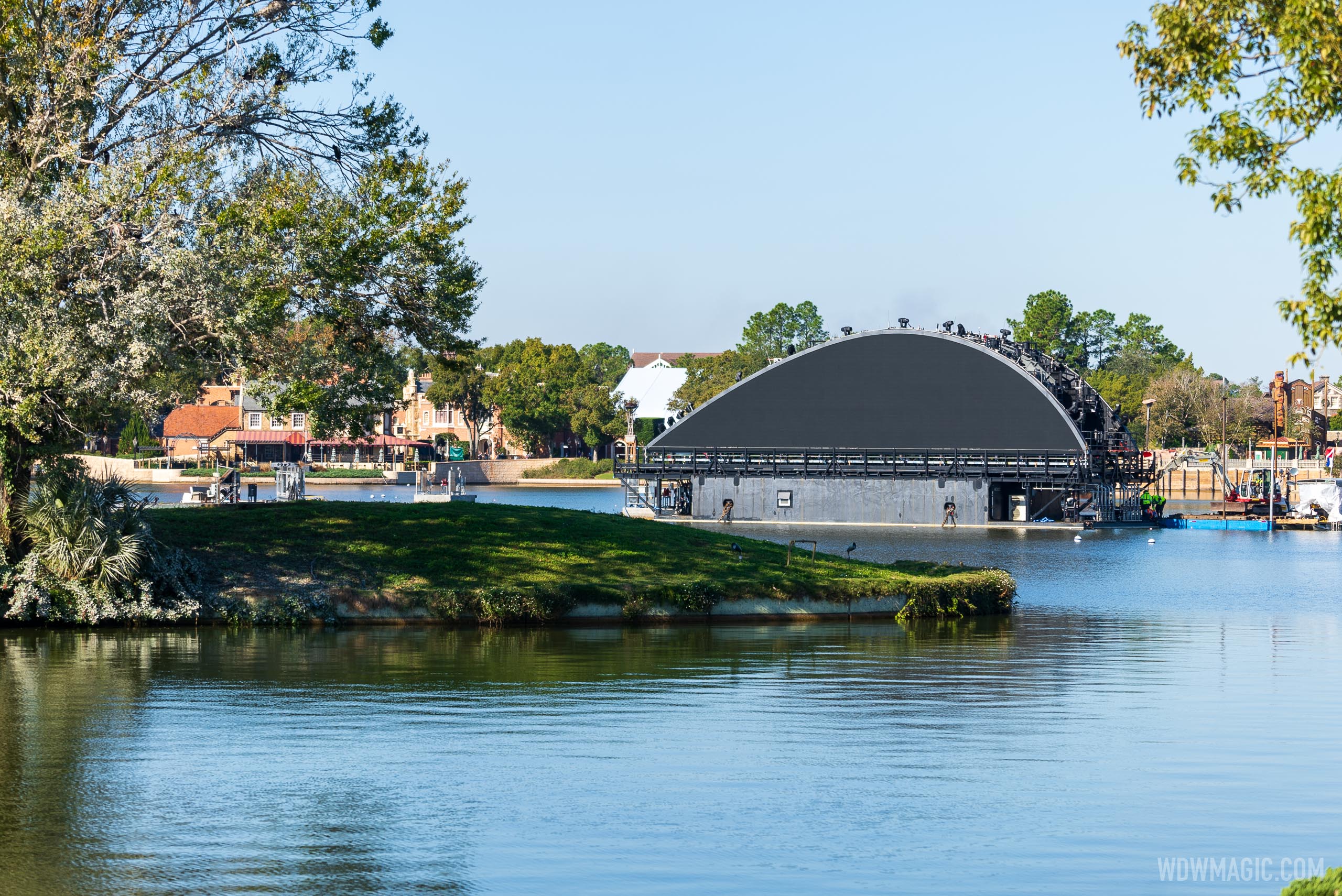 First harmonious show platform barge in World Showcase Lagoon - Photo ...