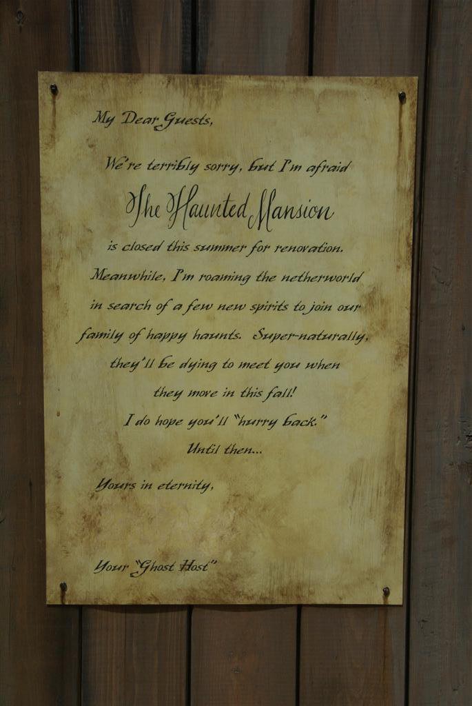 Haunted Mansion closed for refurbishment signs - Photo 2 of 2