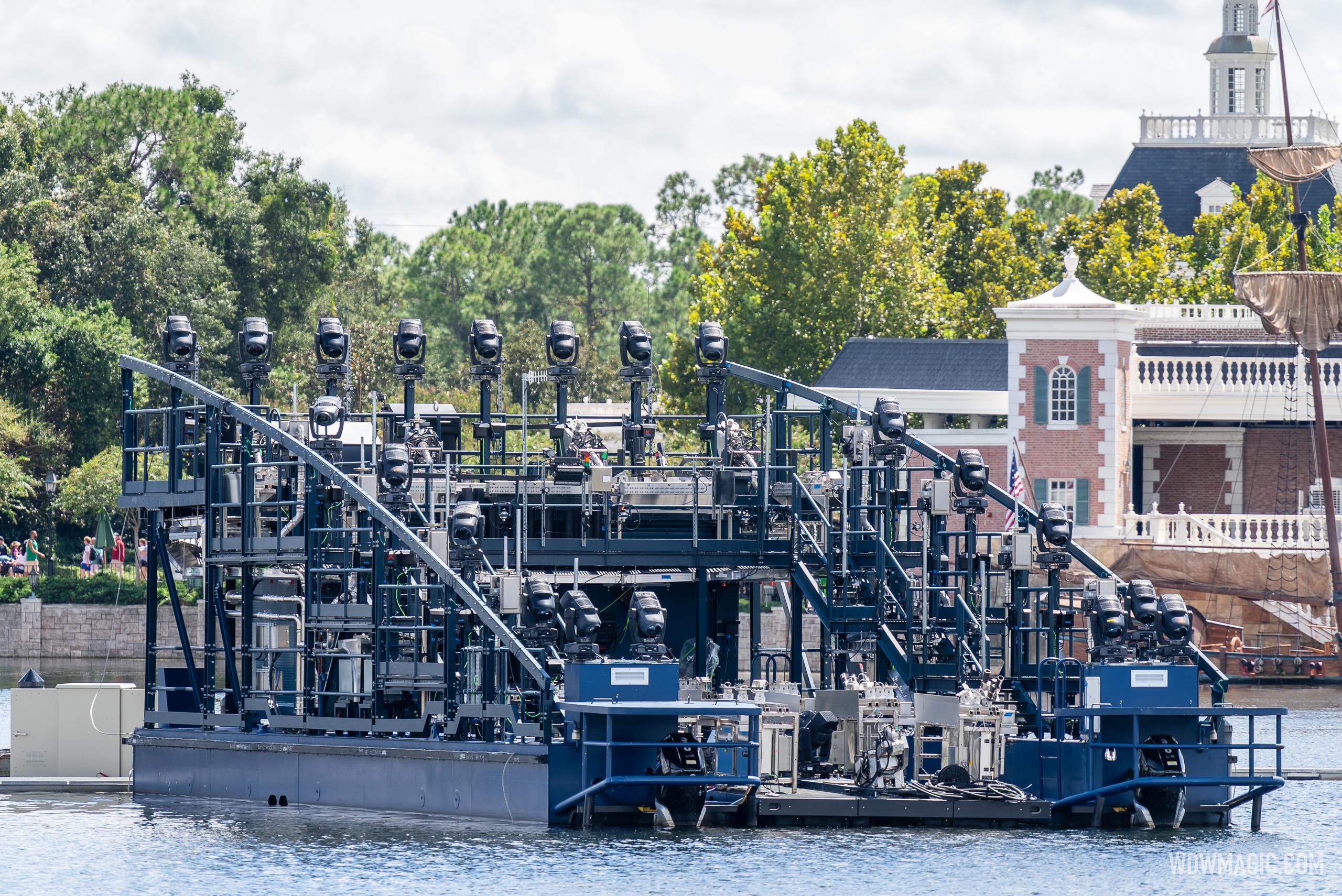 Luminous barge in World Showcase Lagoon - September 27 2023 - Photo 2 of 12