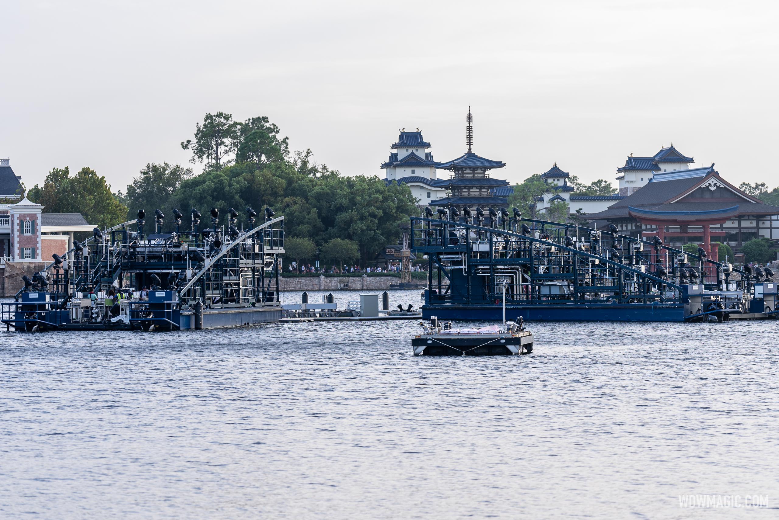 Luminous barges in World Showcase Lagoon - October 3 2023 - Photo 2 of 5