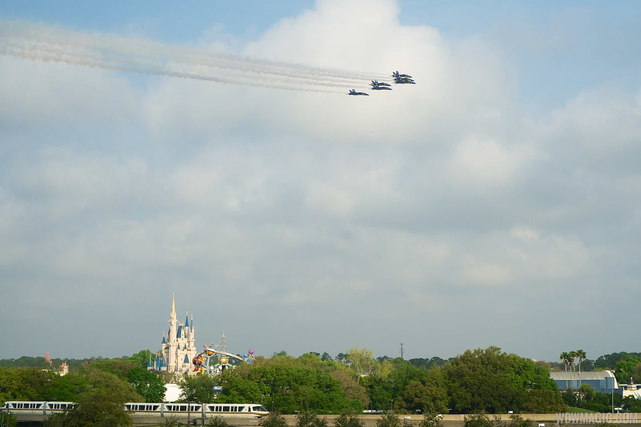 U.S. Navy Blue Angels F18 flyover of the Magic Kingdom - Photo 2 of 6