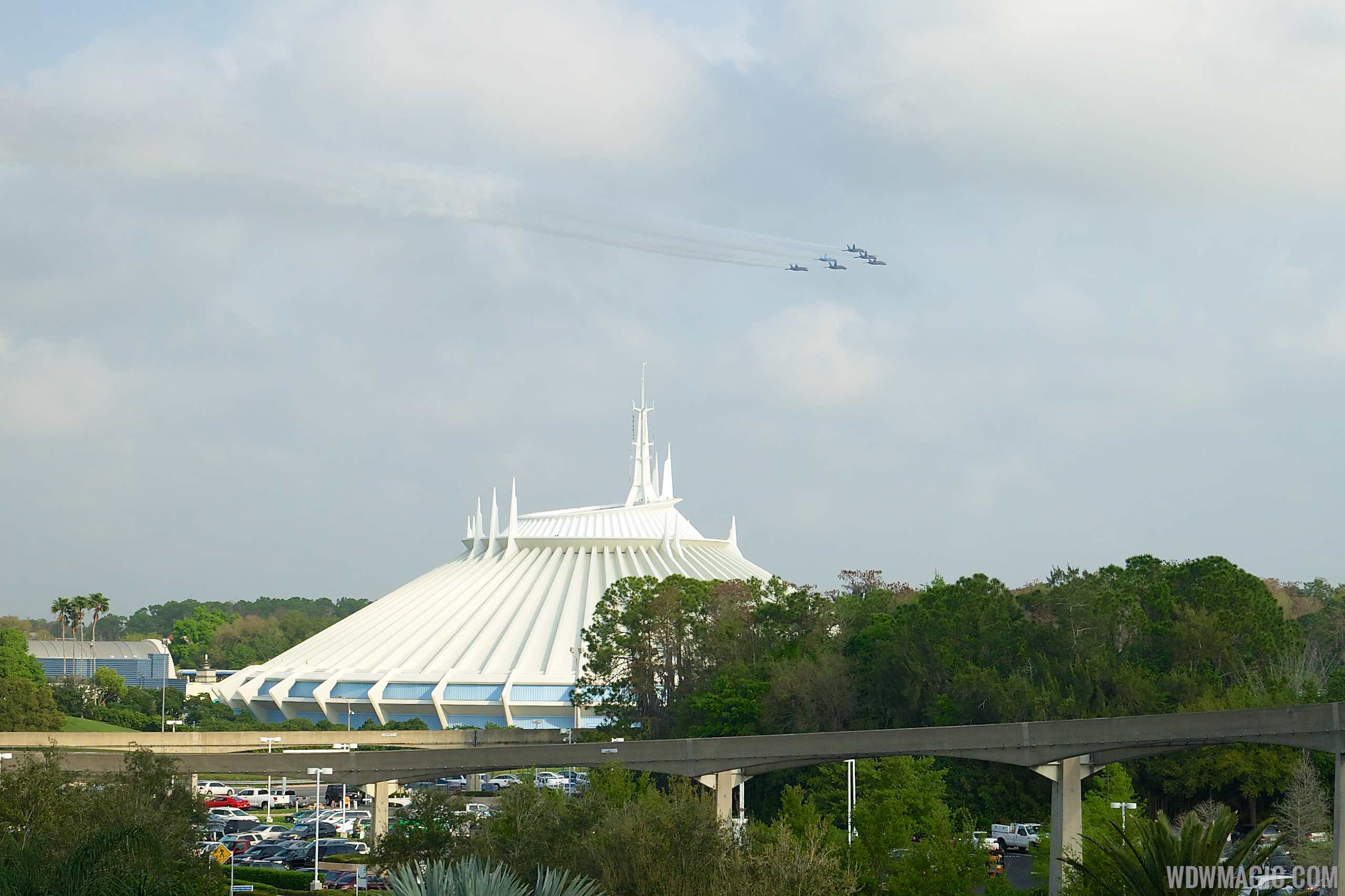 U.S. Navy Blue Angels F18 flyover of the Magic Kingdom - Photo 3 of 6