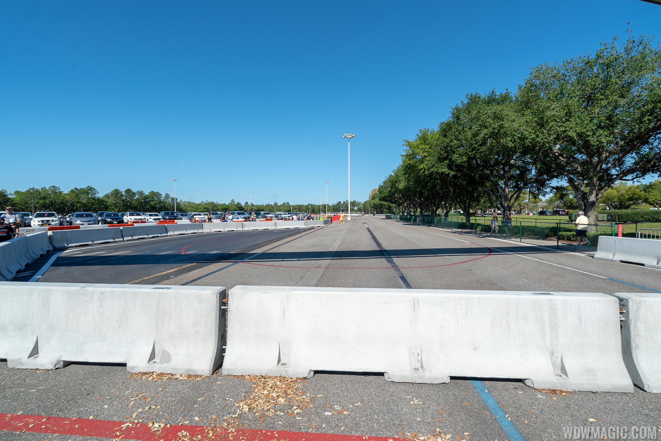 Temporary tram drop-off location at the Magic Kingdom Transportation ...