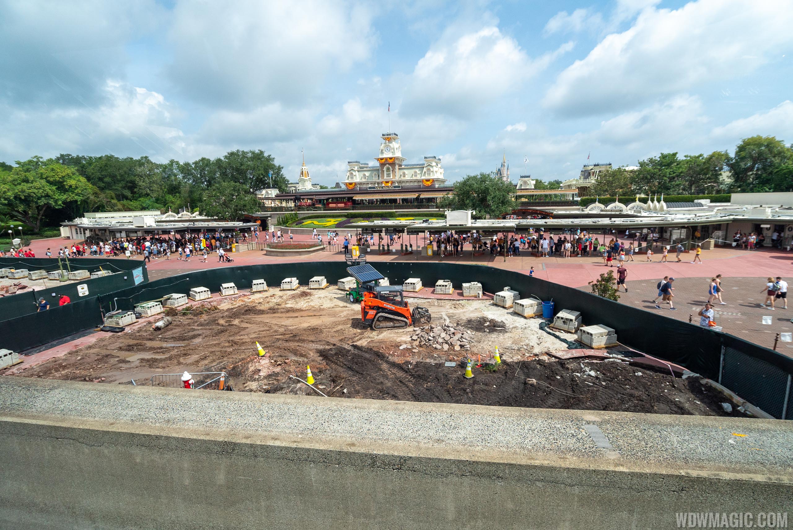 Magic Kingdom main entrance area construction - August 2019 - Photo 2 of 3