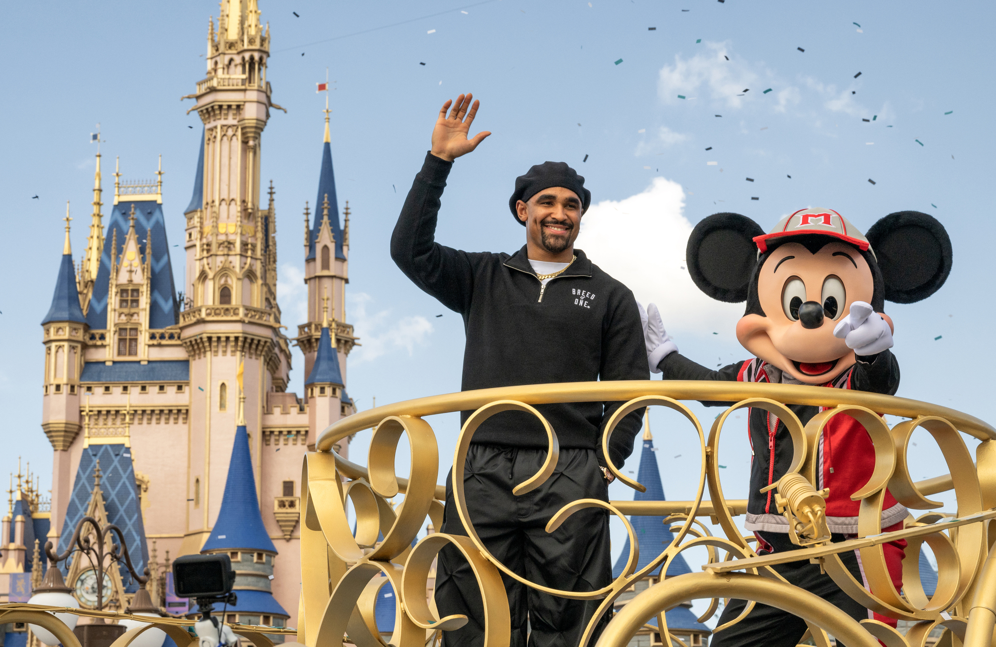 Watch: Jalen Hurts Leads Super Bowl Victory Parade at Disney World's ...