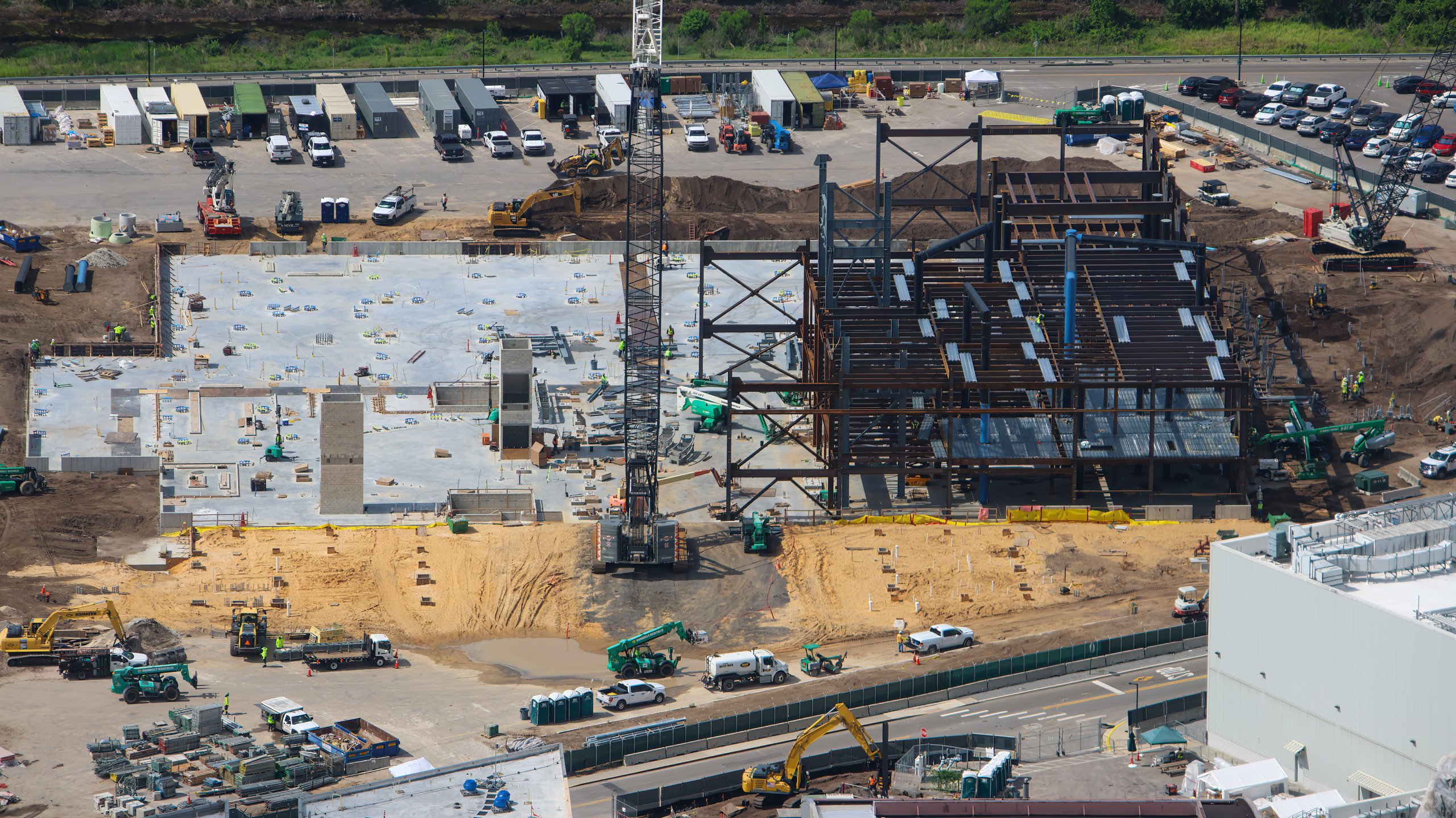 Latest Aerial Photos: Monsters Inc Coaster Building and Track Progress ...