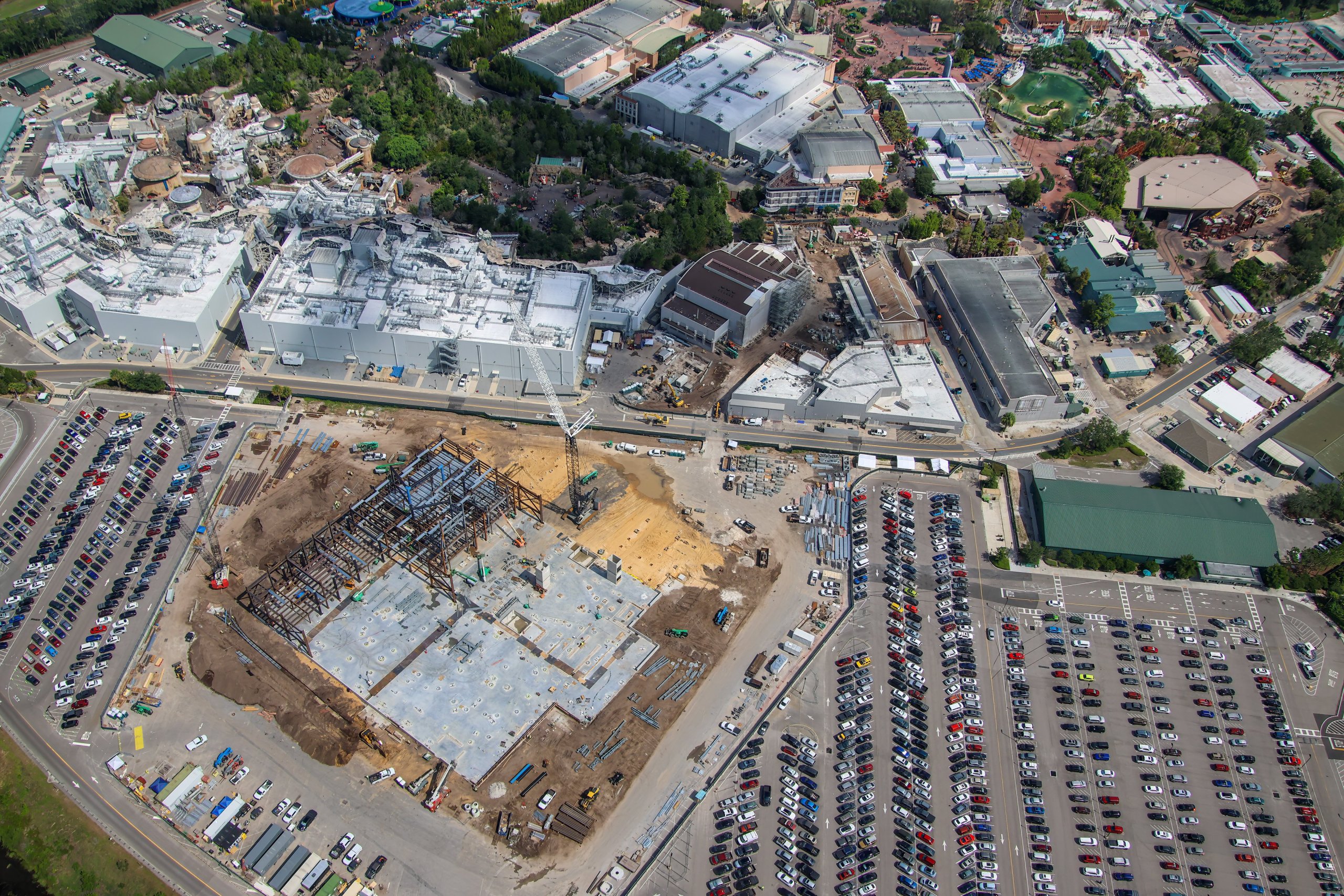 Latest Aerial Photos: Monsters Inc Coaster Building and Track Progress ...