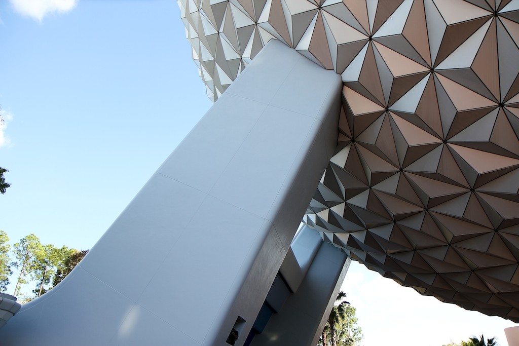 PHOTOS - 'Leave a Legacy' design removed from Spaceship Earth supports