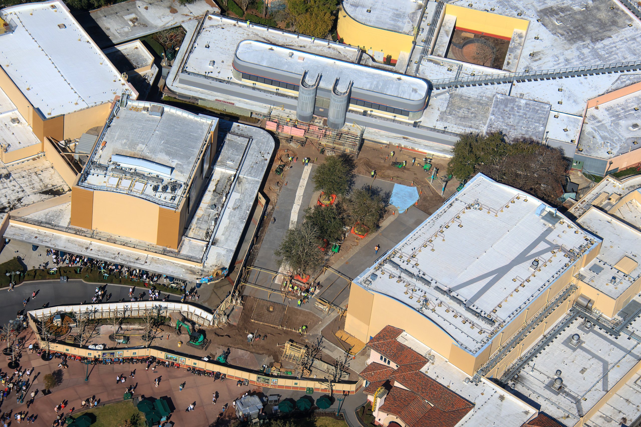 Animation Courtyard Transformation: Aerial Construction Photos ...