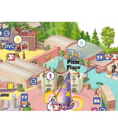 New Studios map showing Toy Story Midway Mania