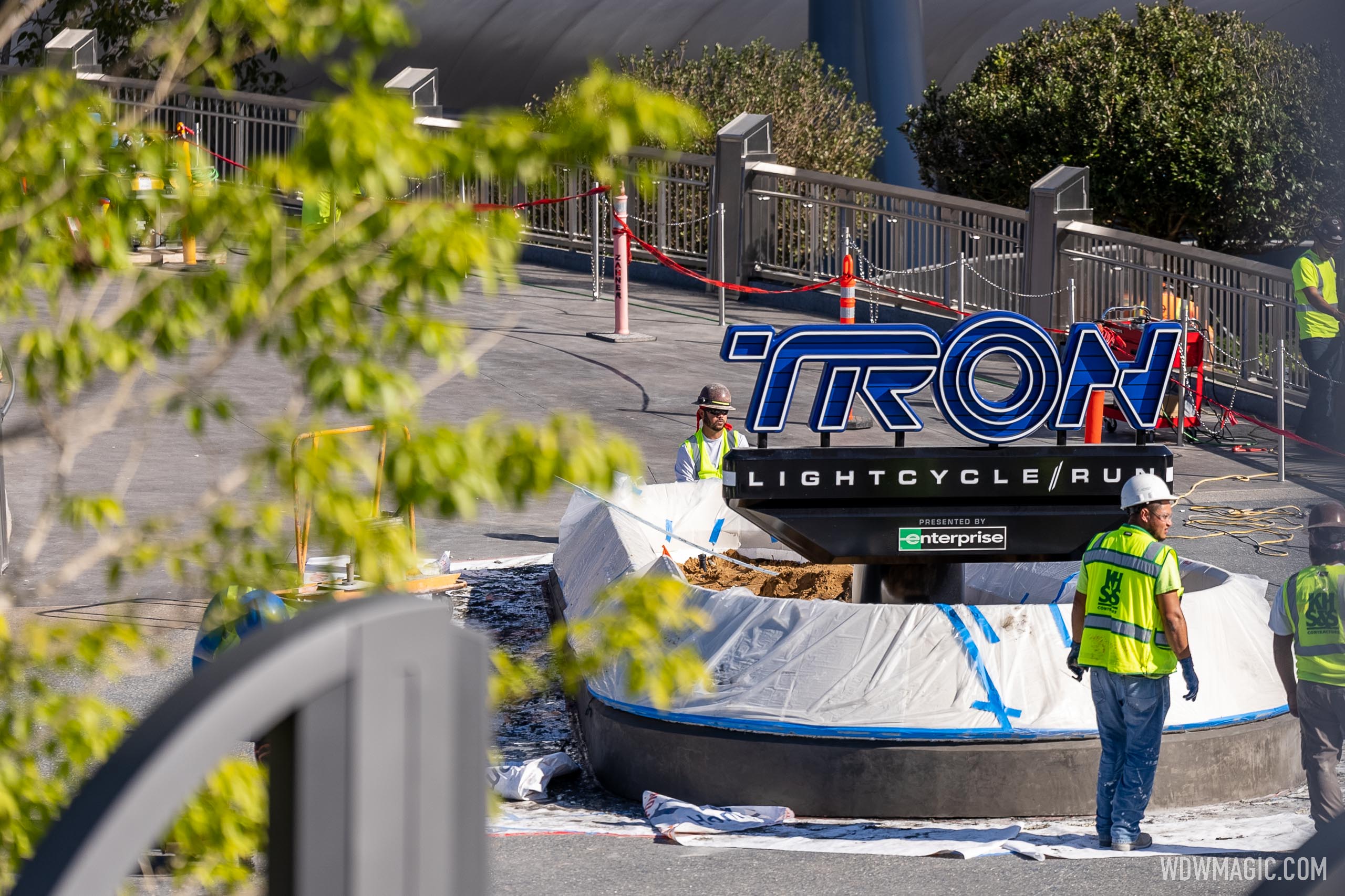 Tron Lightcycle Run marquee sign construction - January 31 2023 - Photo ...