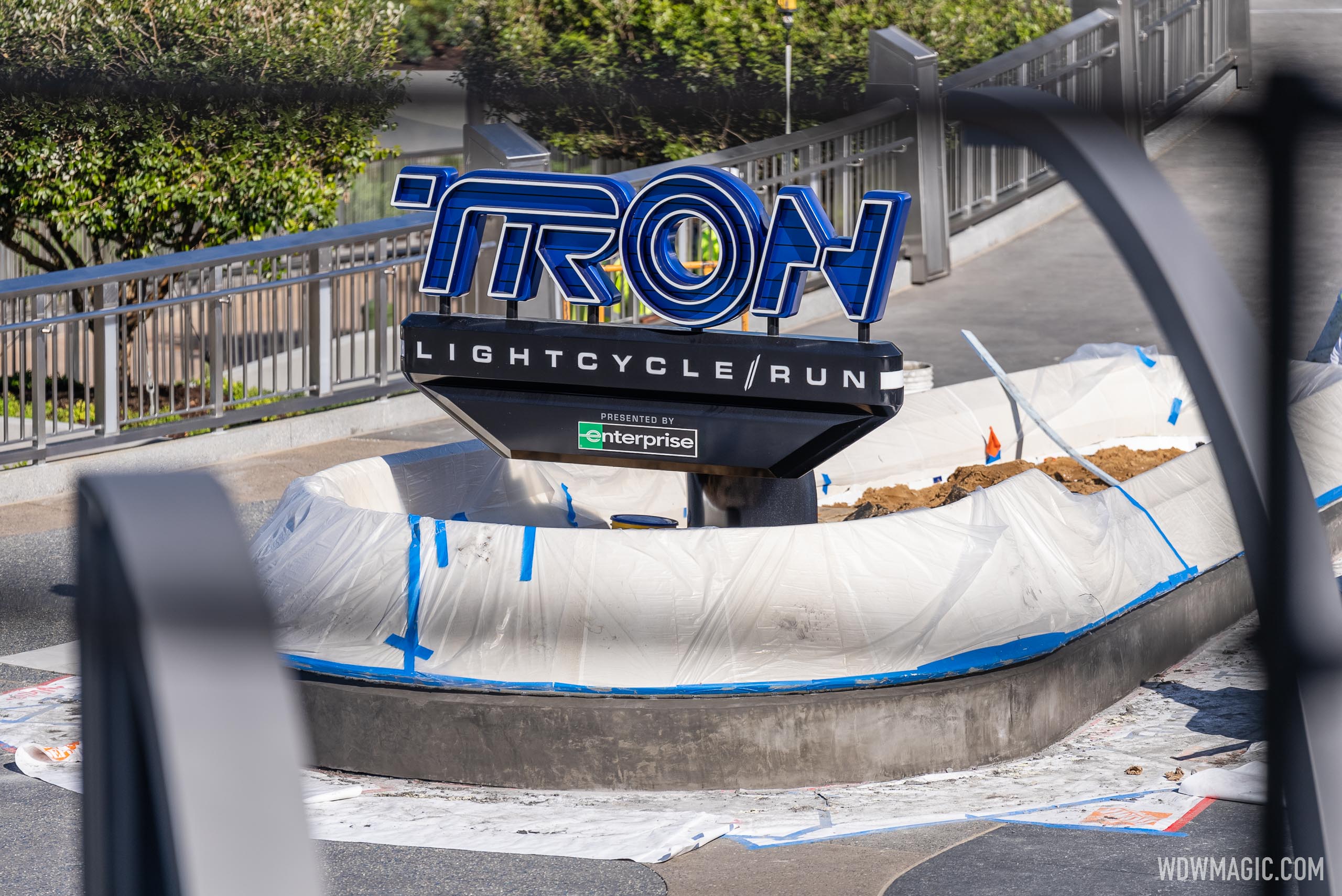 Tron Lightcycle Run marquee sign construction - January 31 2023 - Photo ...