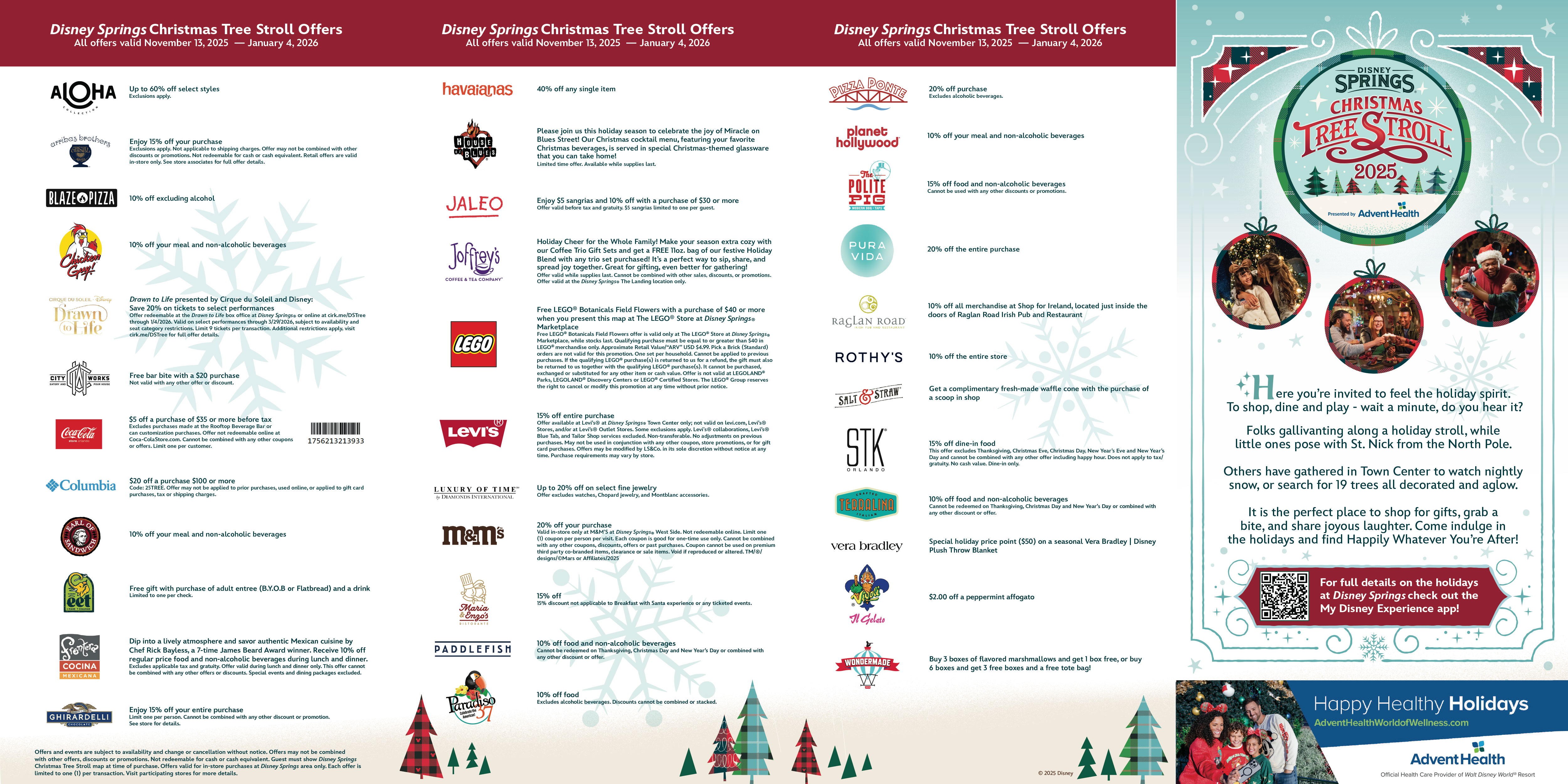 Disney Springs Christmas Tree Stroll Map 2025 - Photo 1 of 2