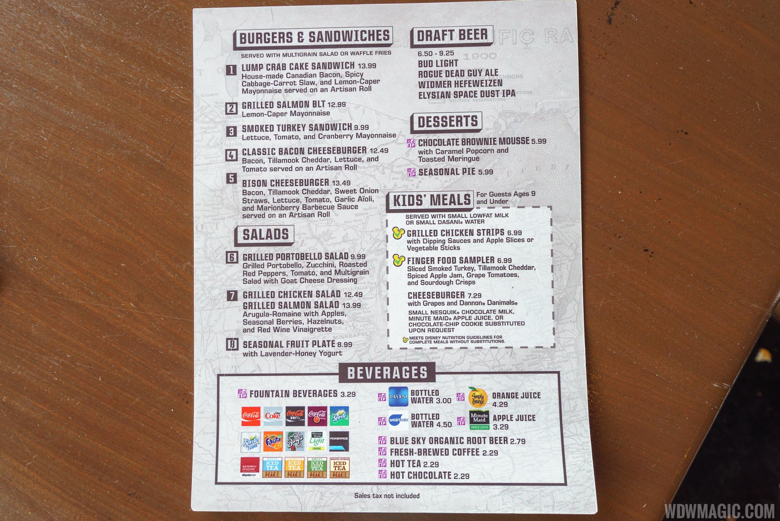 Geyser Point Bar and Grill Lunch And Dinner Menu - March 2020 | WDWMAGIC