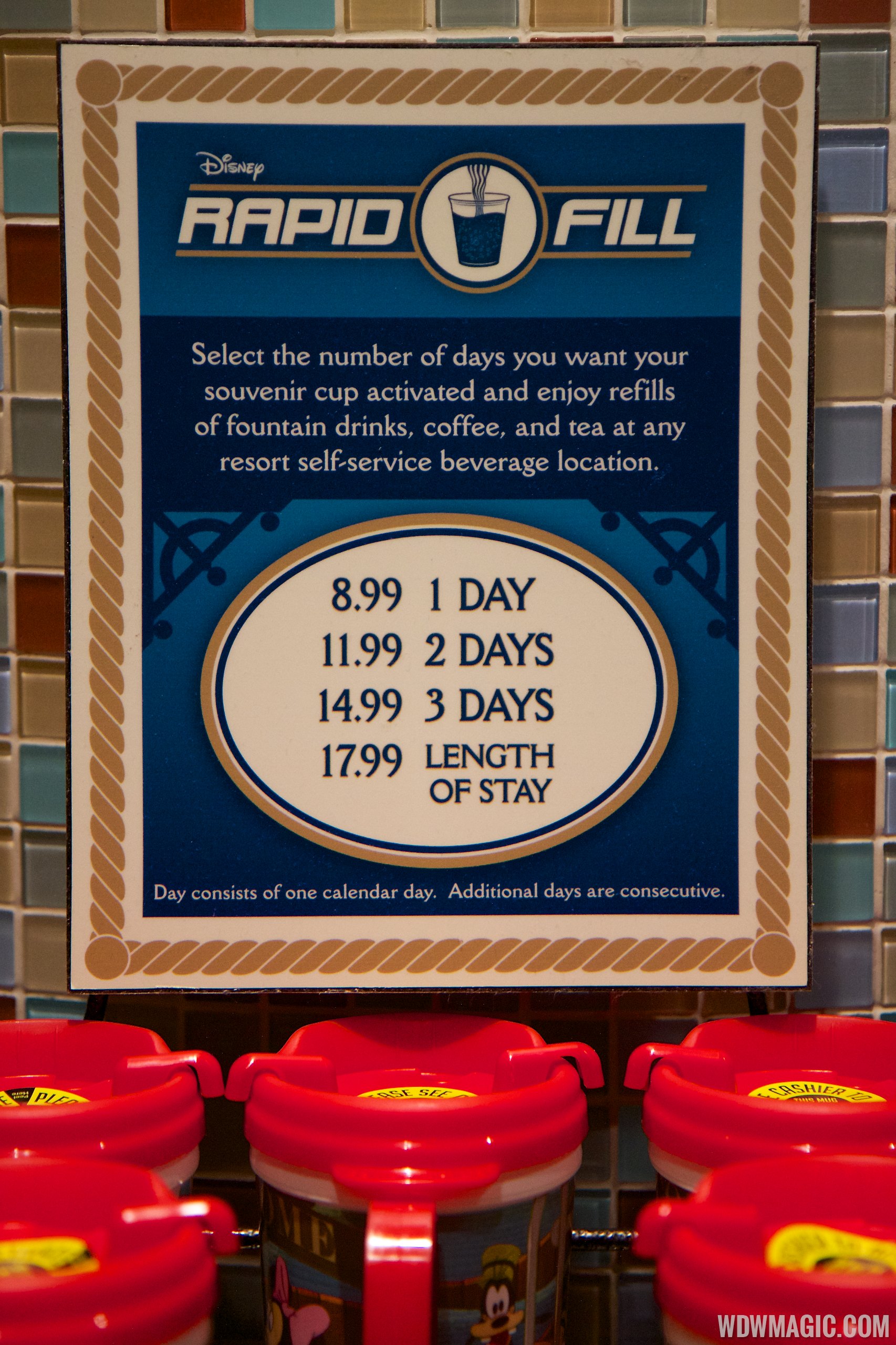 PHOTOS - New look Rapid Fill refillable mugs now appearing at resort ...