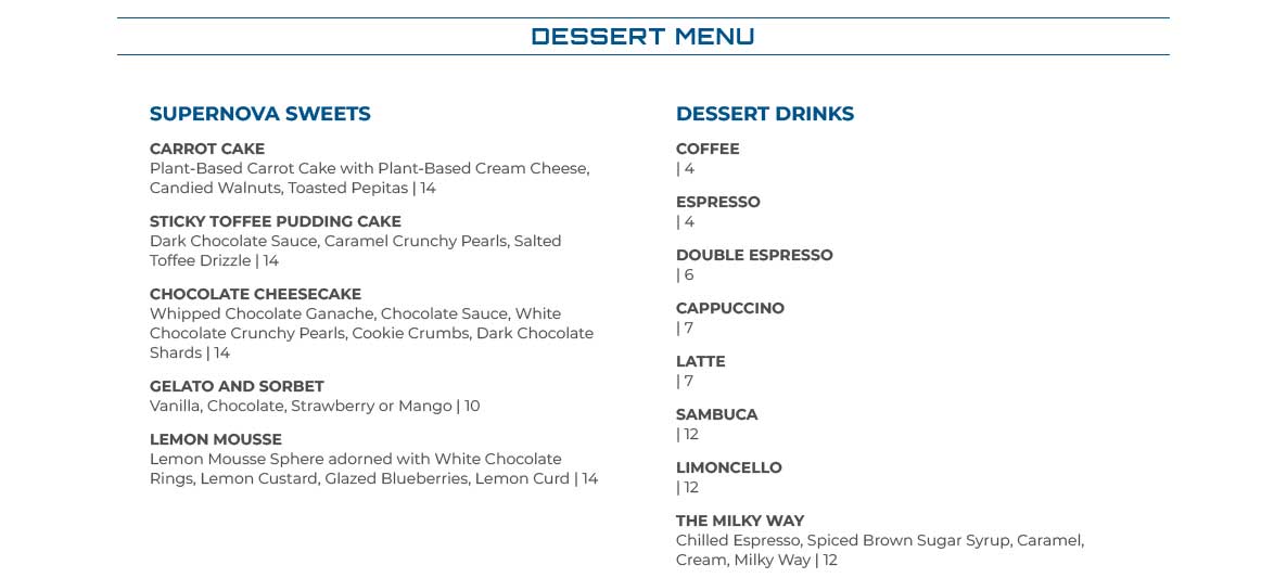 Space 220 menus - Photo 3 of 6