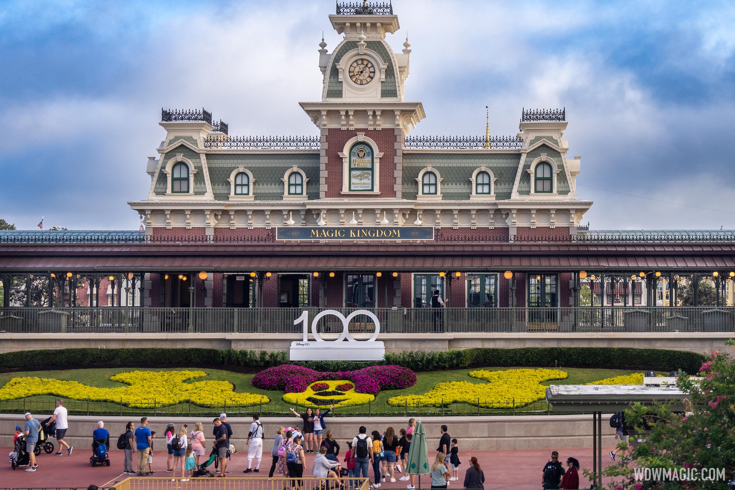Disney100 main entrance decor at Magic Kingdom