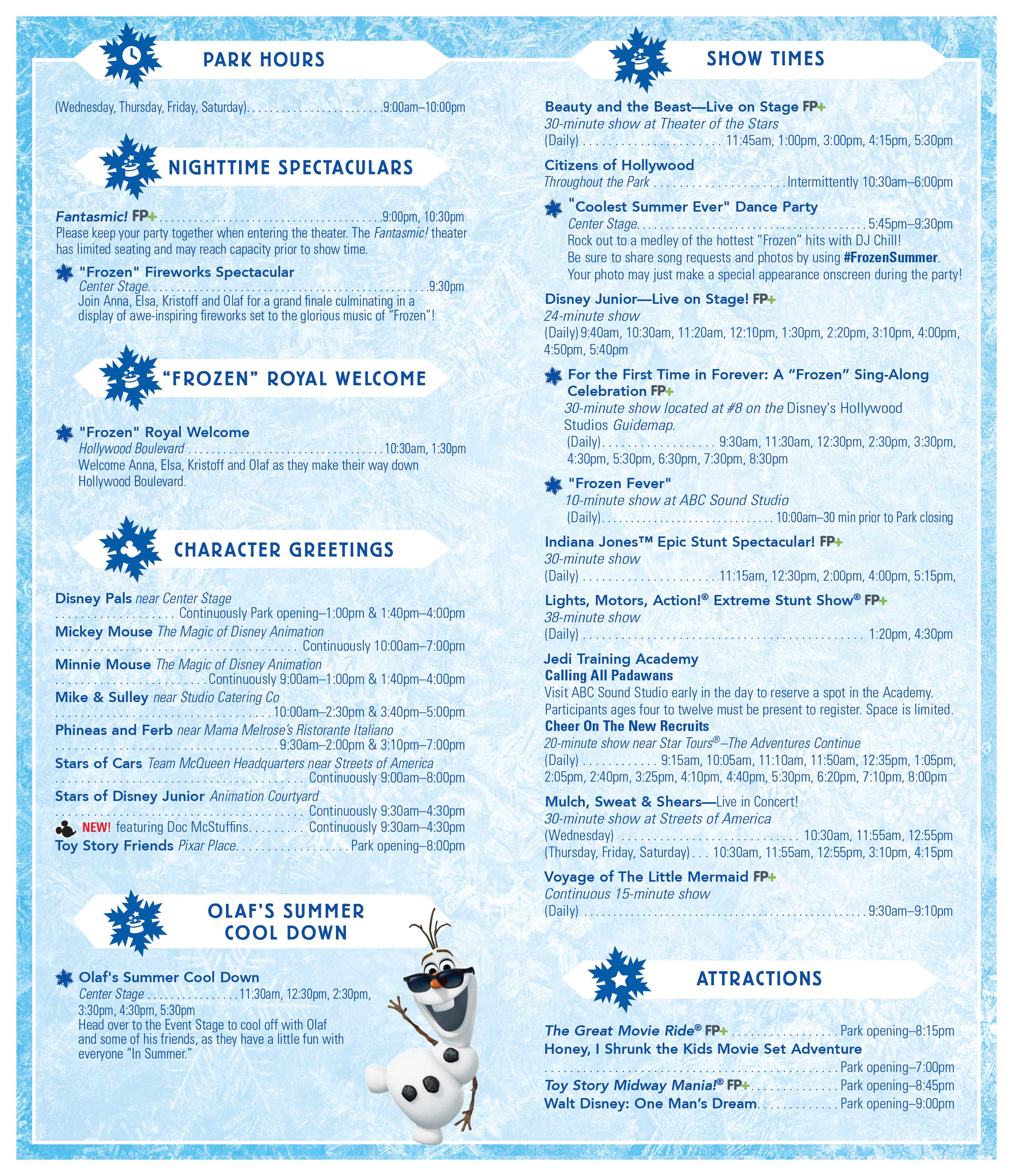 Frozen Summer Fun 2015 Guide Map and Times Guide - Photo 4 of 4