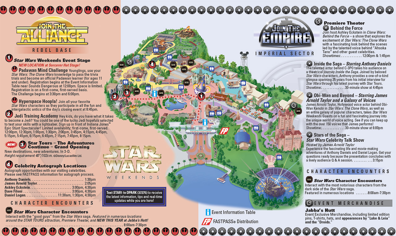 2011 Star Wars Weekends opening day guide map - Photo 1 of 2